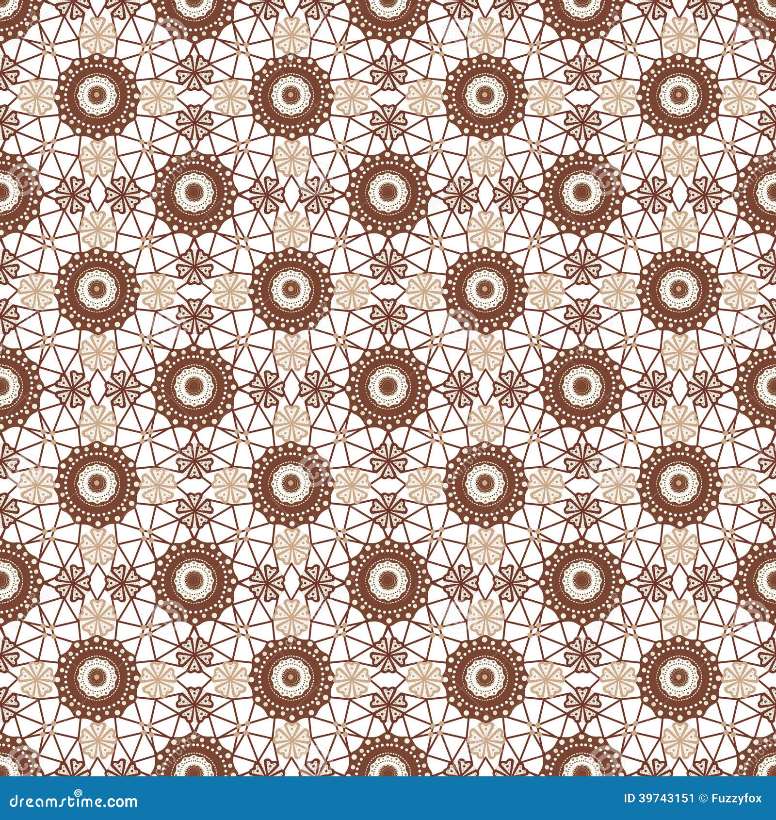 Brown Lace Floral Seamless Pattern on White Stock Illustration ...