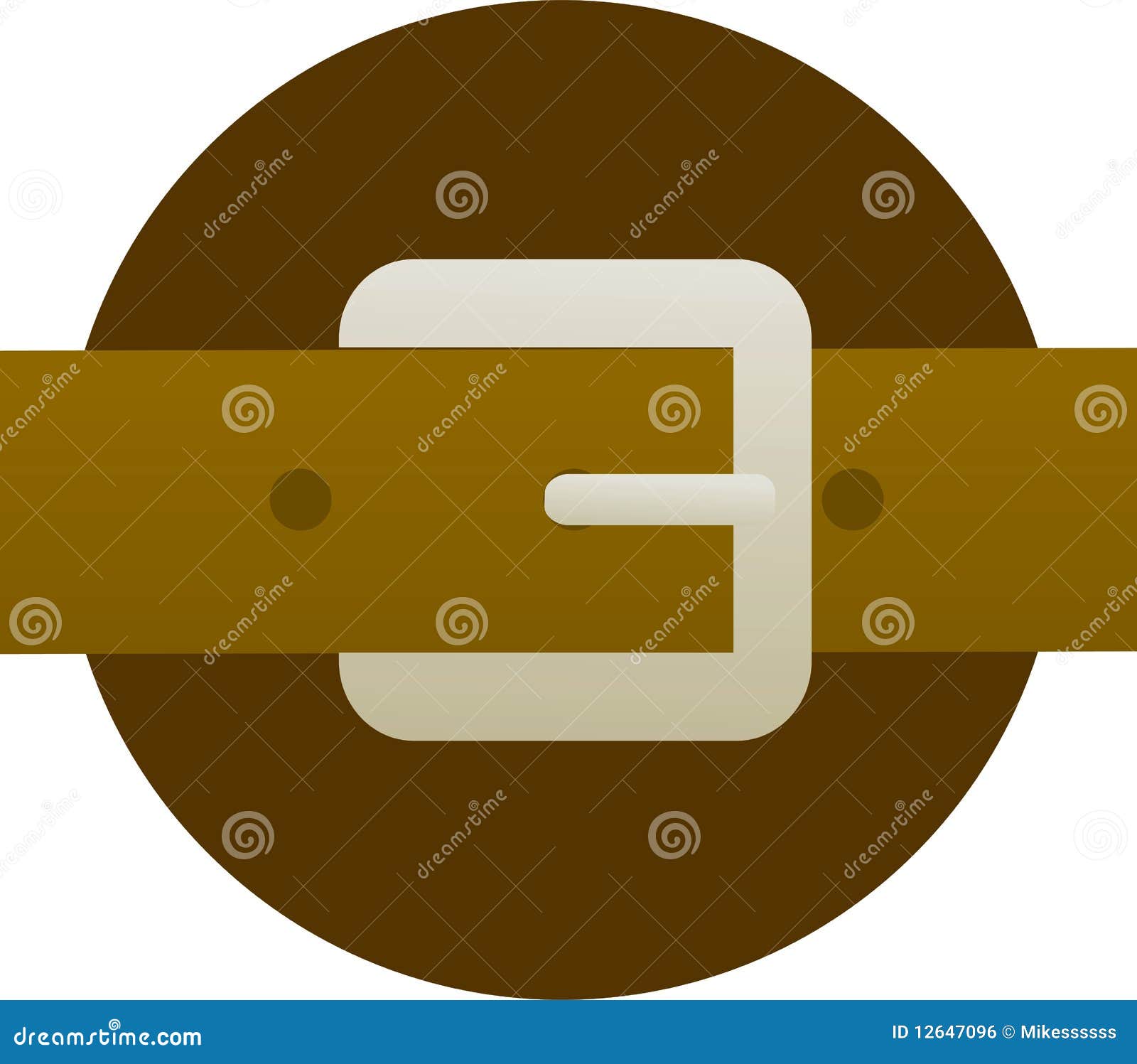 Brown Leather Belt and Buckle Illustration Stock Illustration ...