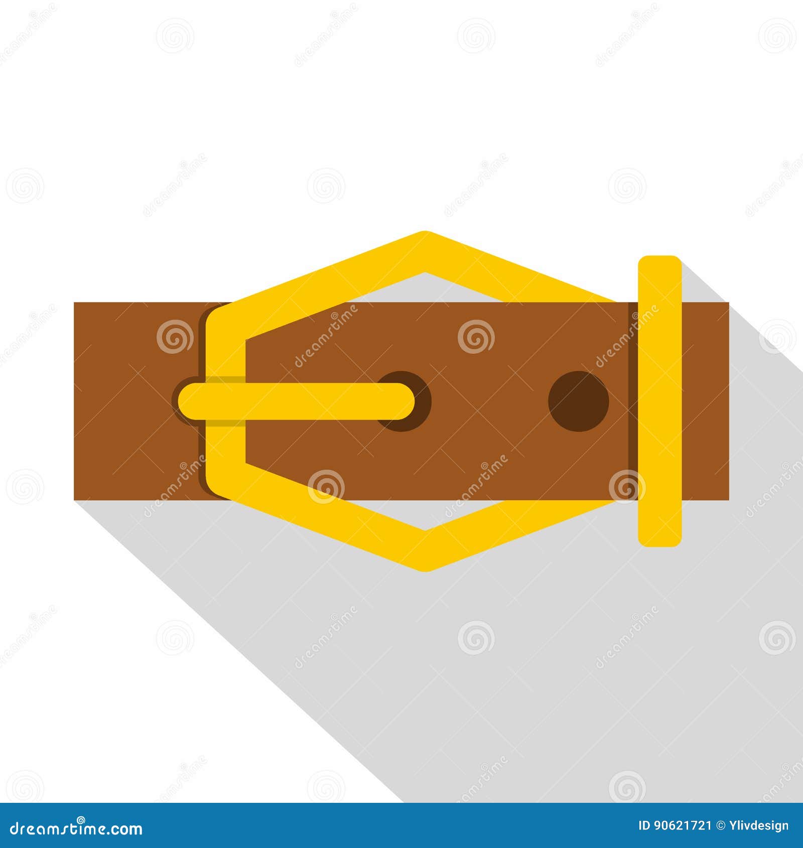 Brown Leather Belt Icon, Flat Style Stock Vector - Illustration of ...