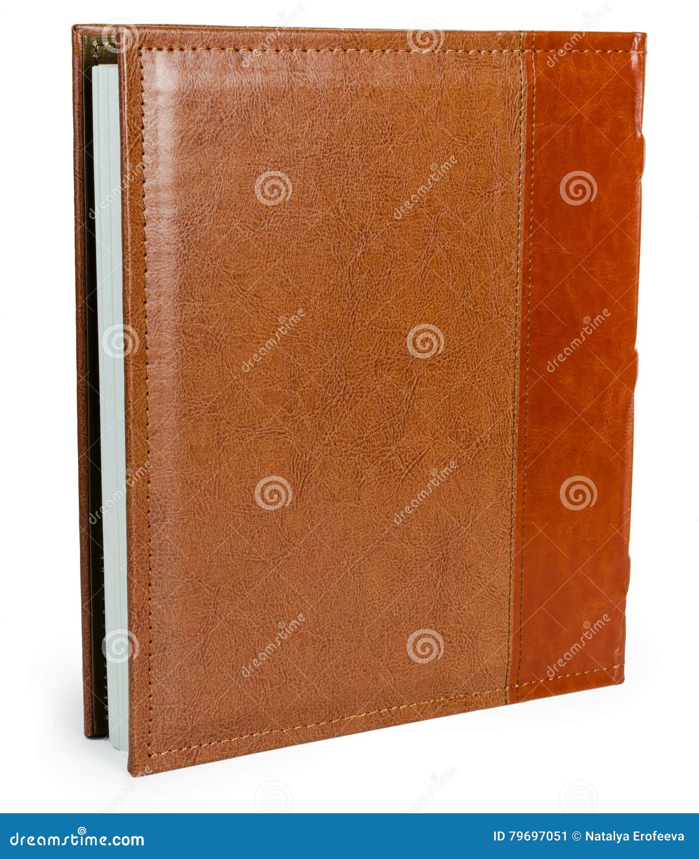 Brown Leather Book on Wite Backround Stock Image - Image of blank ...