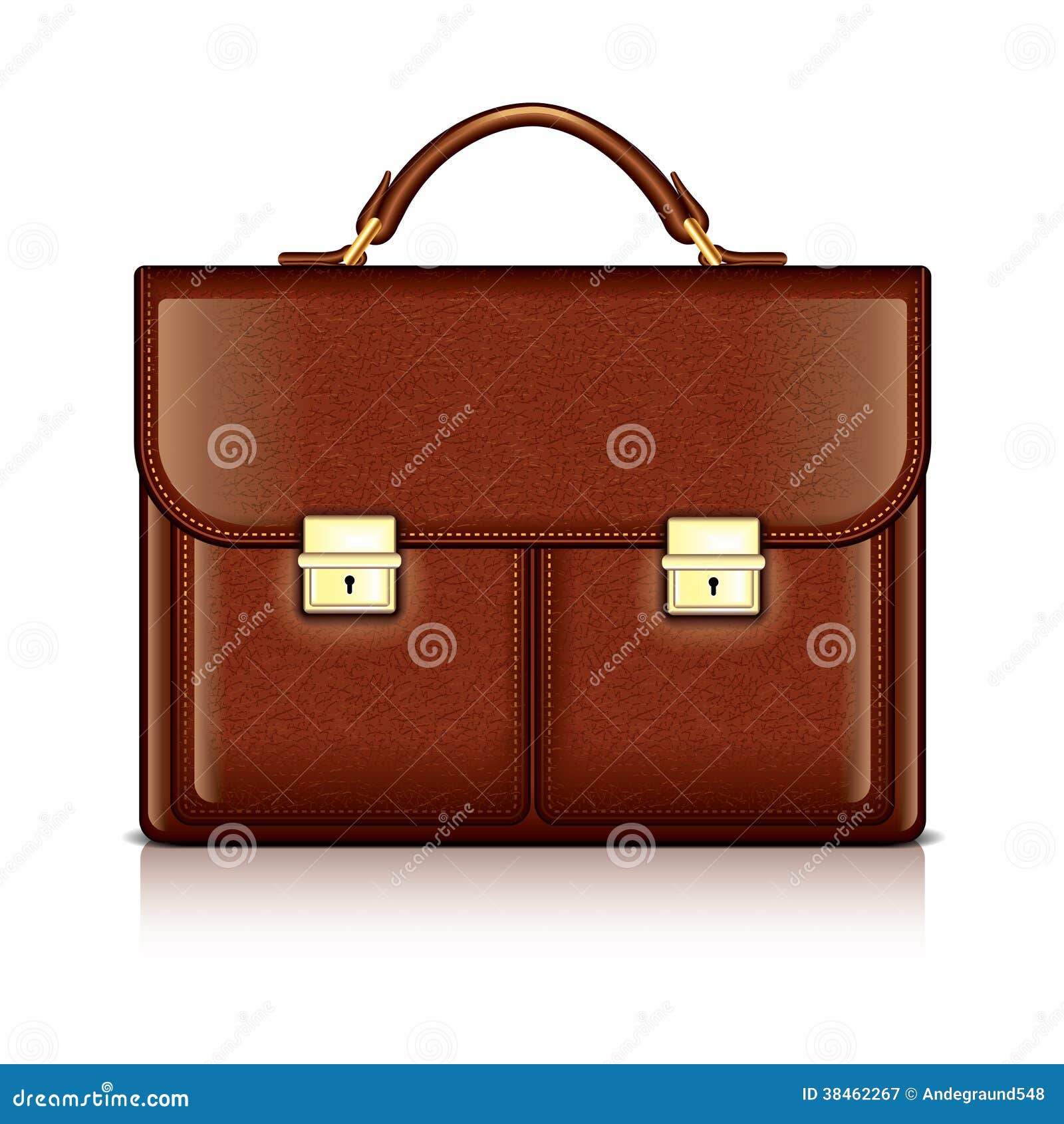 Brown Leather Briefcase Vector Illustration Stock Vector - Illustration ...