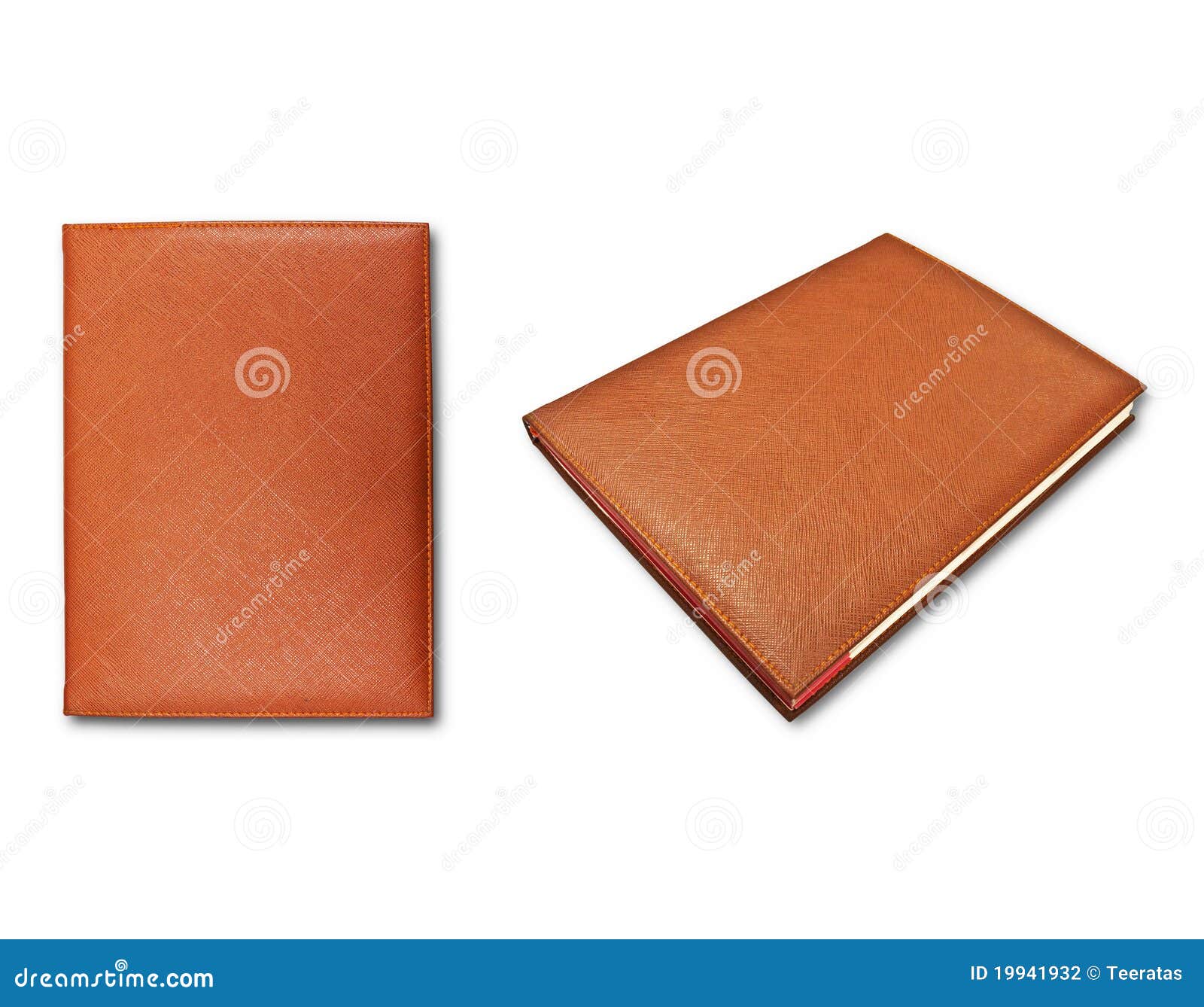 Brown Leather Cover Note Book Stock Photo - Image of clean, notebook ...