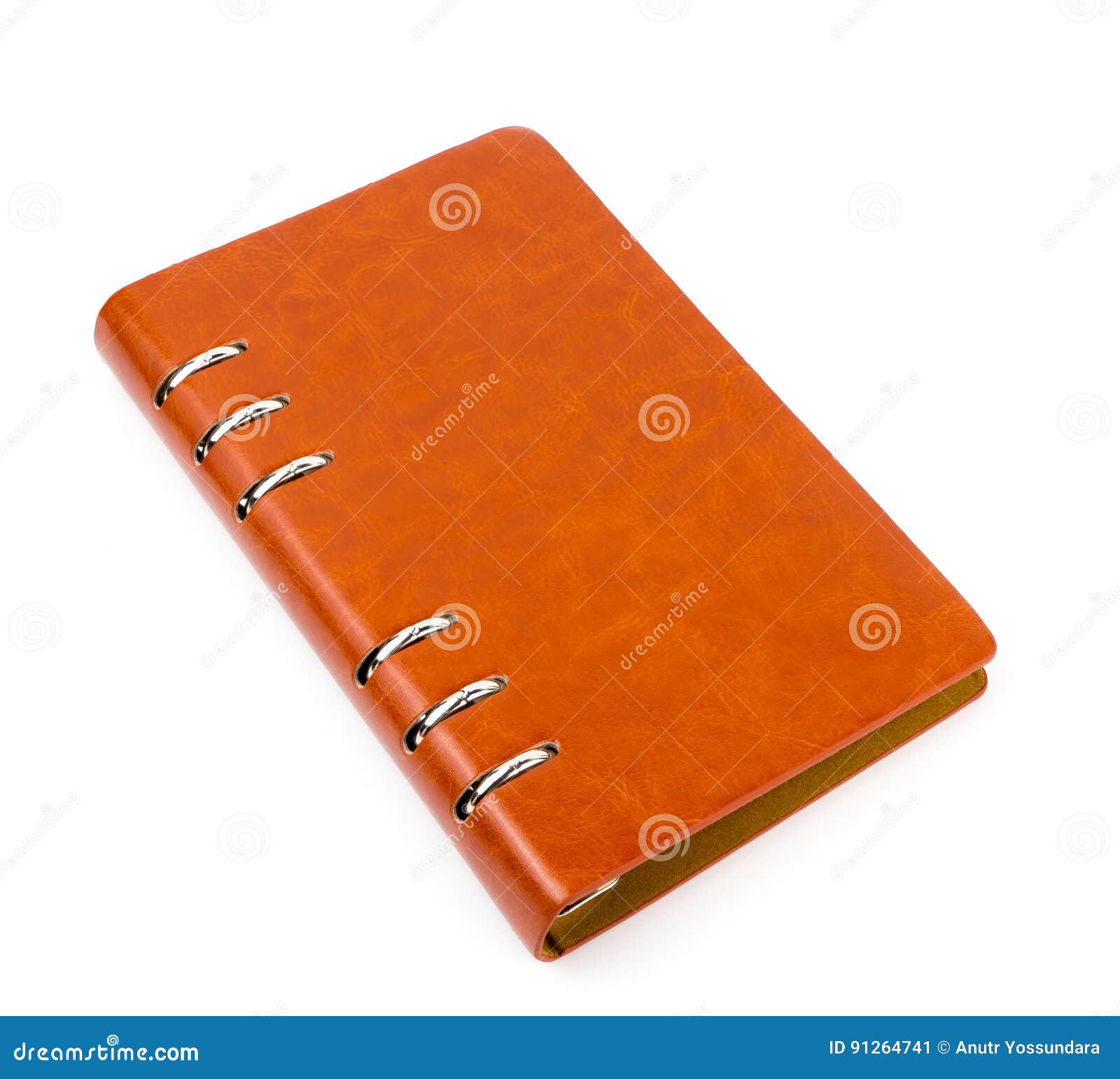 Brown Leather Diary Notebook Isolated Stock Image - Image of ring ...