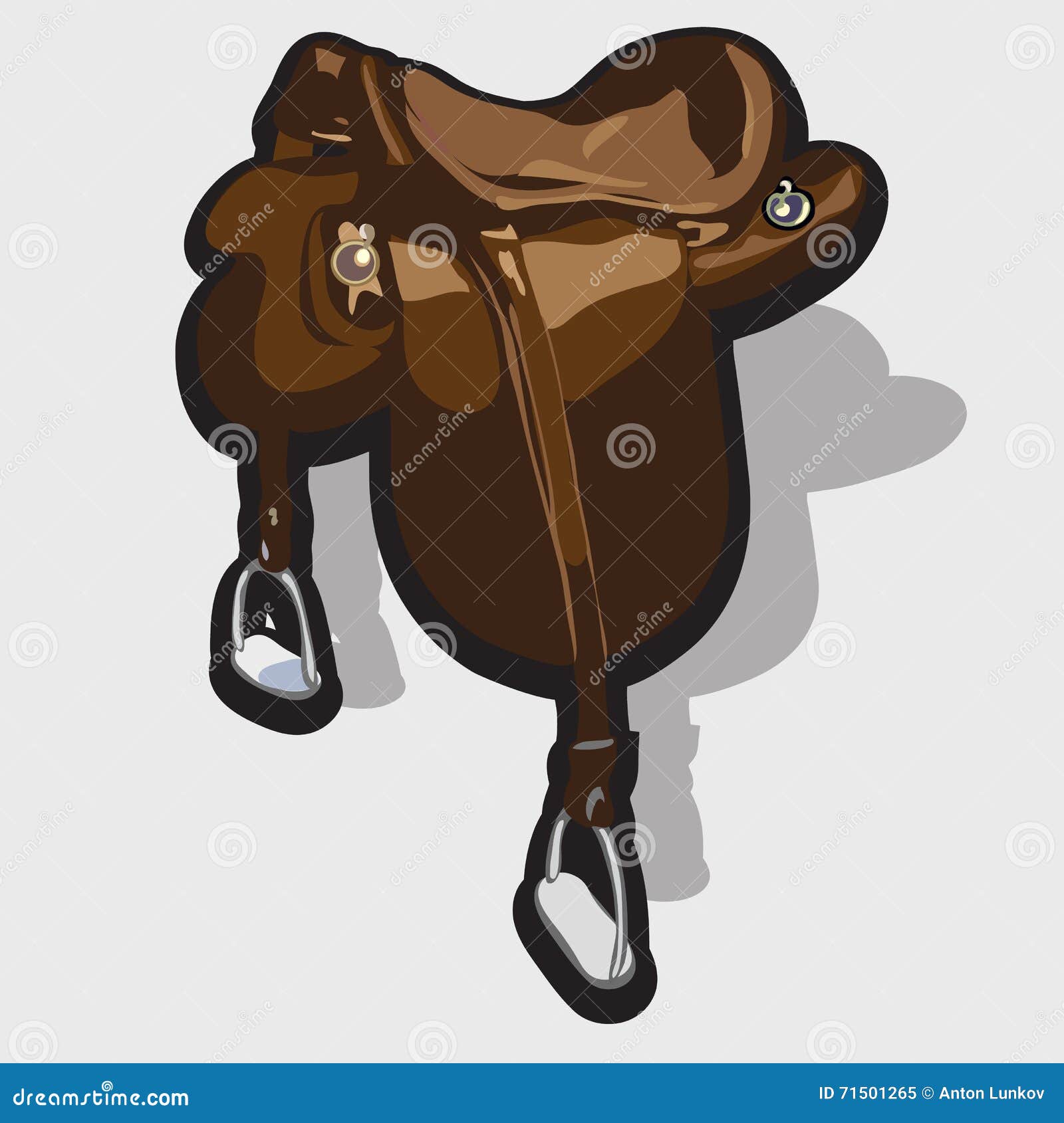 Brown Leather Horse Saddle. Equipment of the Rider Stock Vector ...