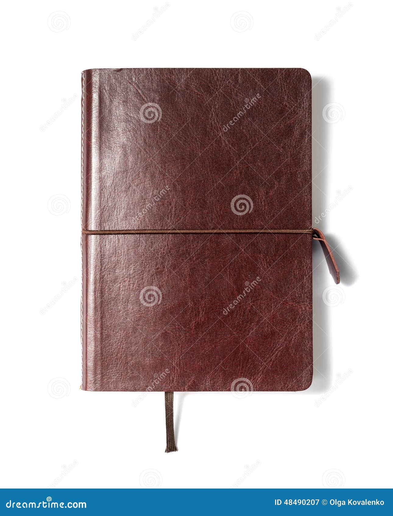 Brown leather notebook stock image. Image of page, blank - 48490207