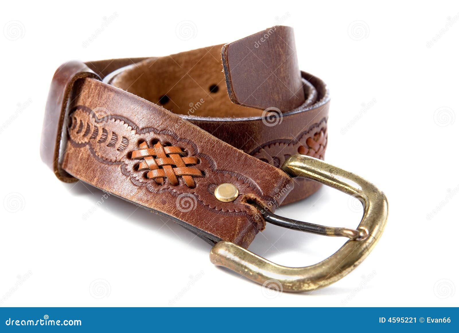 Brown Leather Old Belt with Decoration Stock Image - Image of ...
