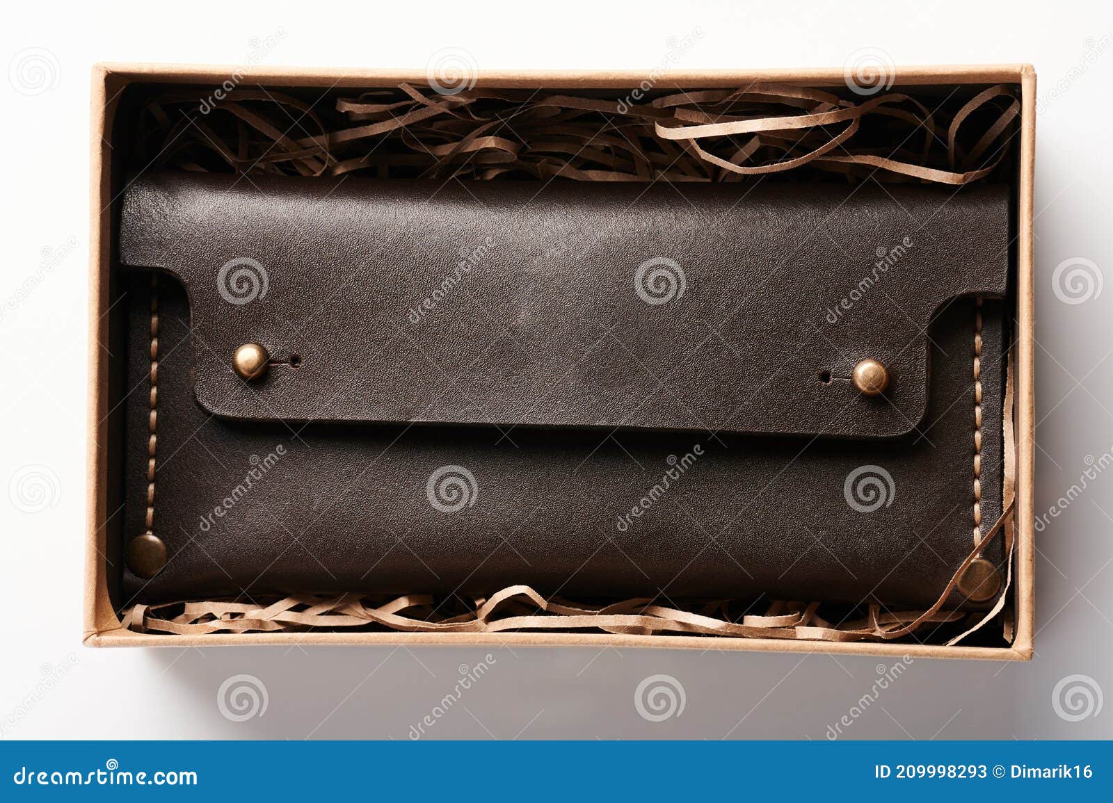 Brown leather purse in box stock image. Image of business - 209998293