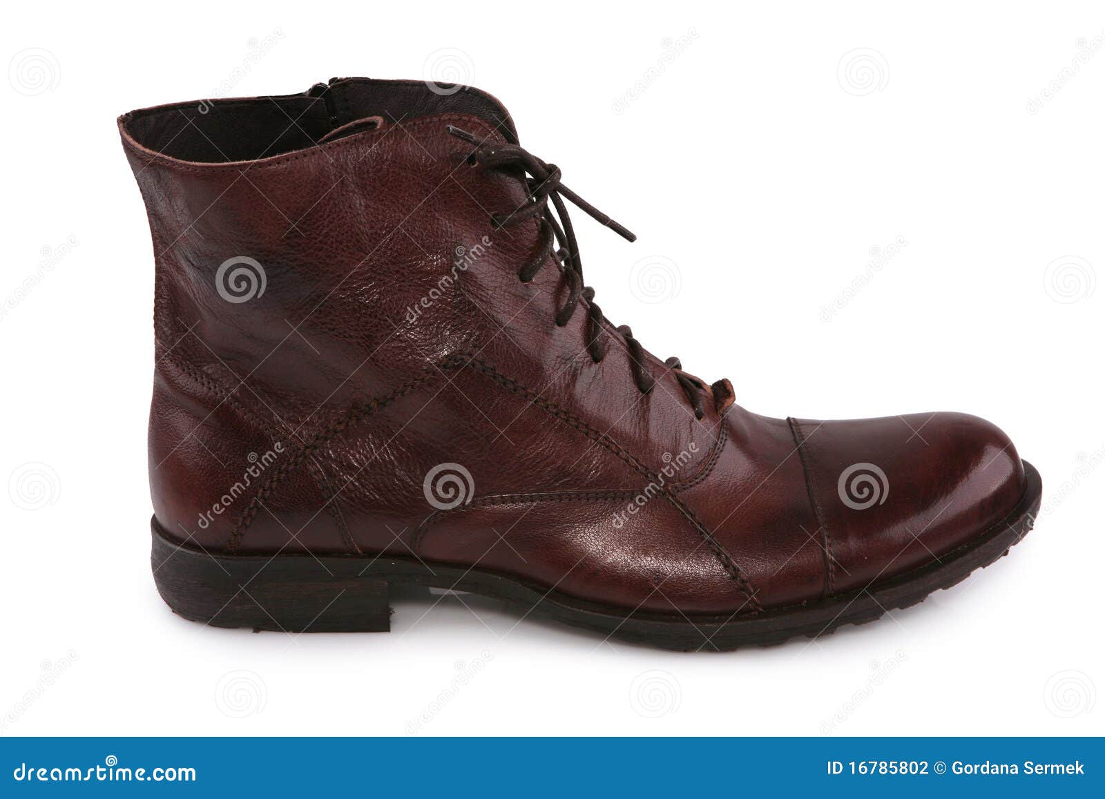 Brown leather shoe stock photo. Image of shine, modern - 16785802