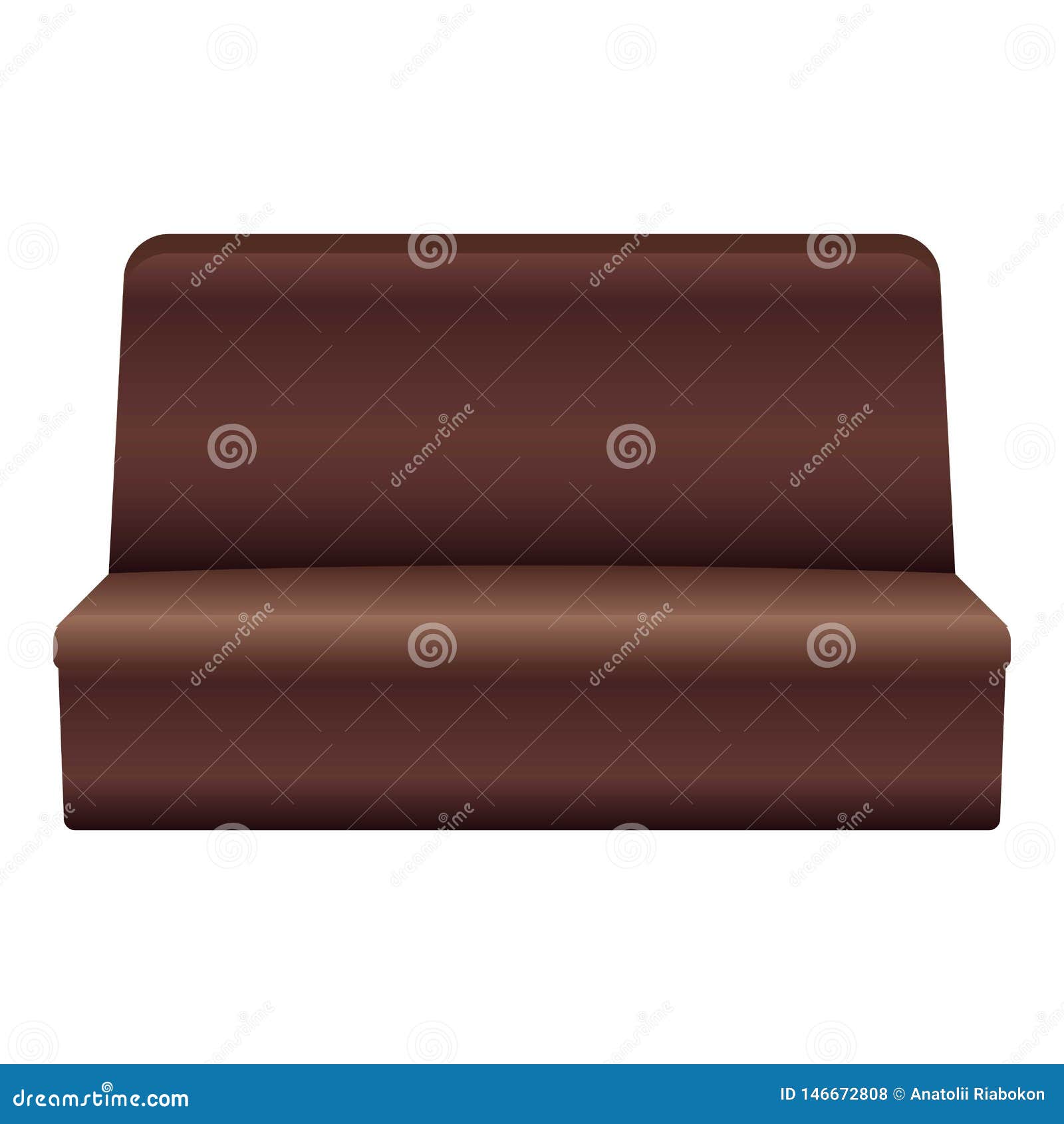 Brown Leather Sofa Icon, Cartoon Style Stock Vector - Illustration of ...