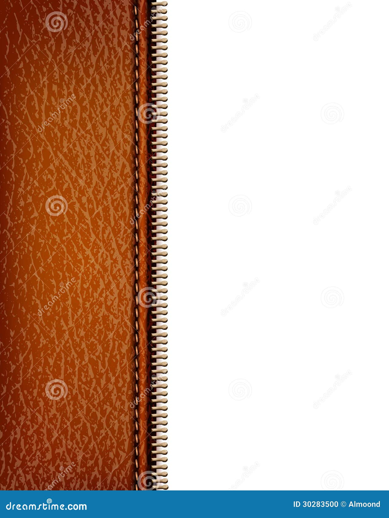 Brown Leather Texture Background with Zipper. Stock Vector ...