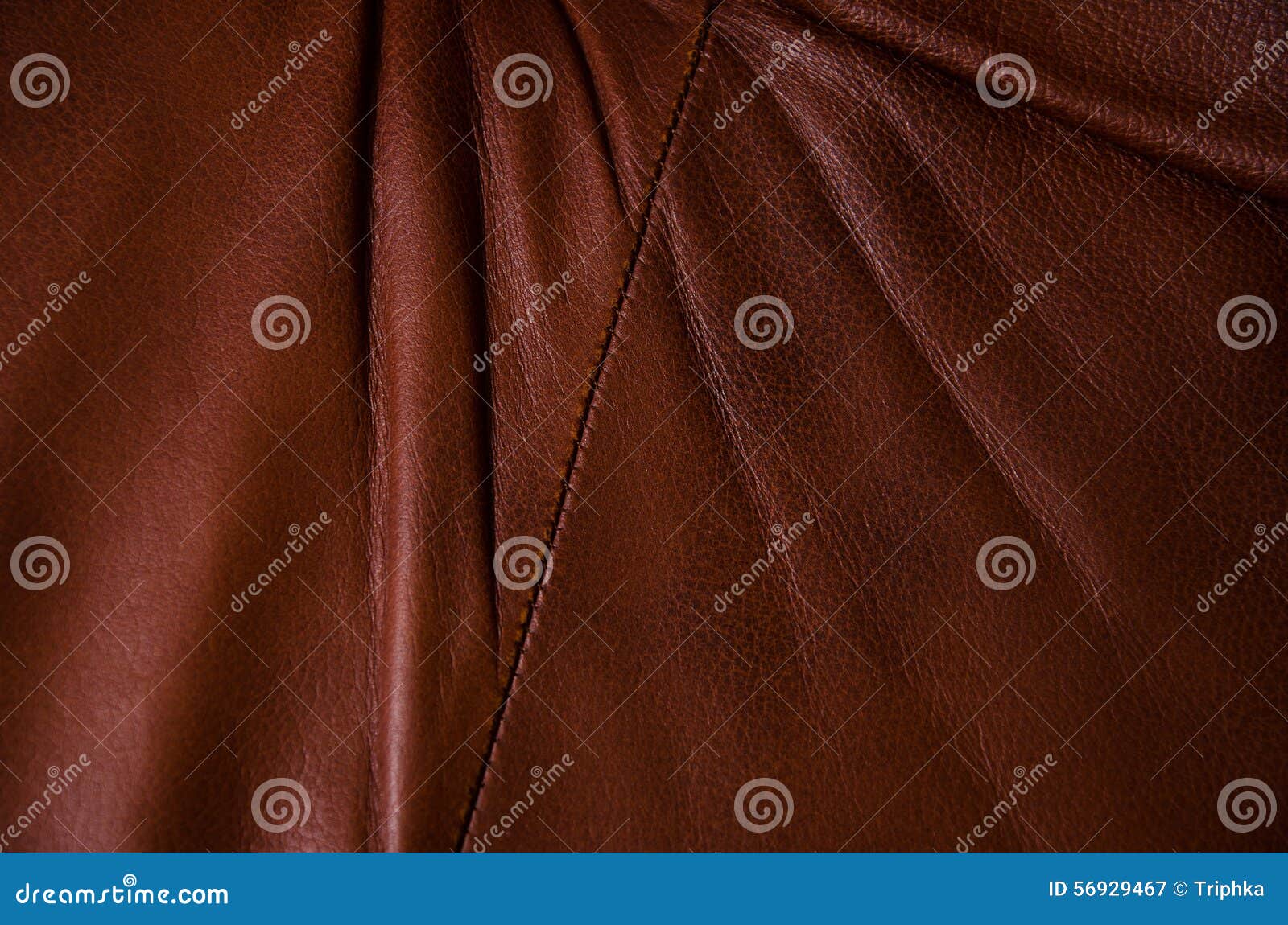 Brown Leather Texture with Folds Stock Image - Image of material ...