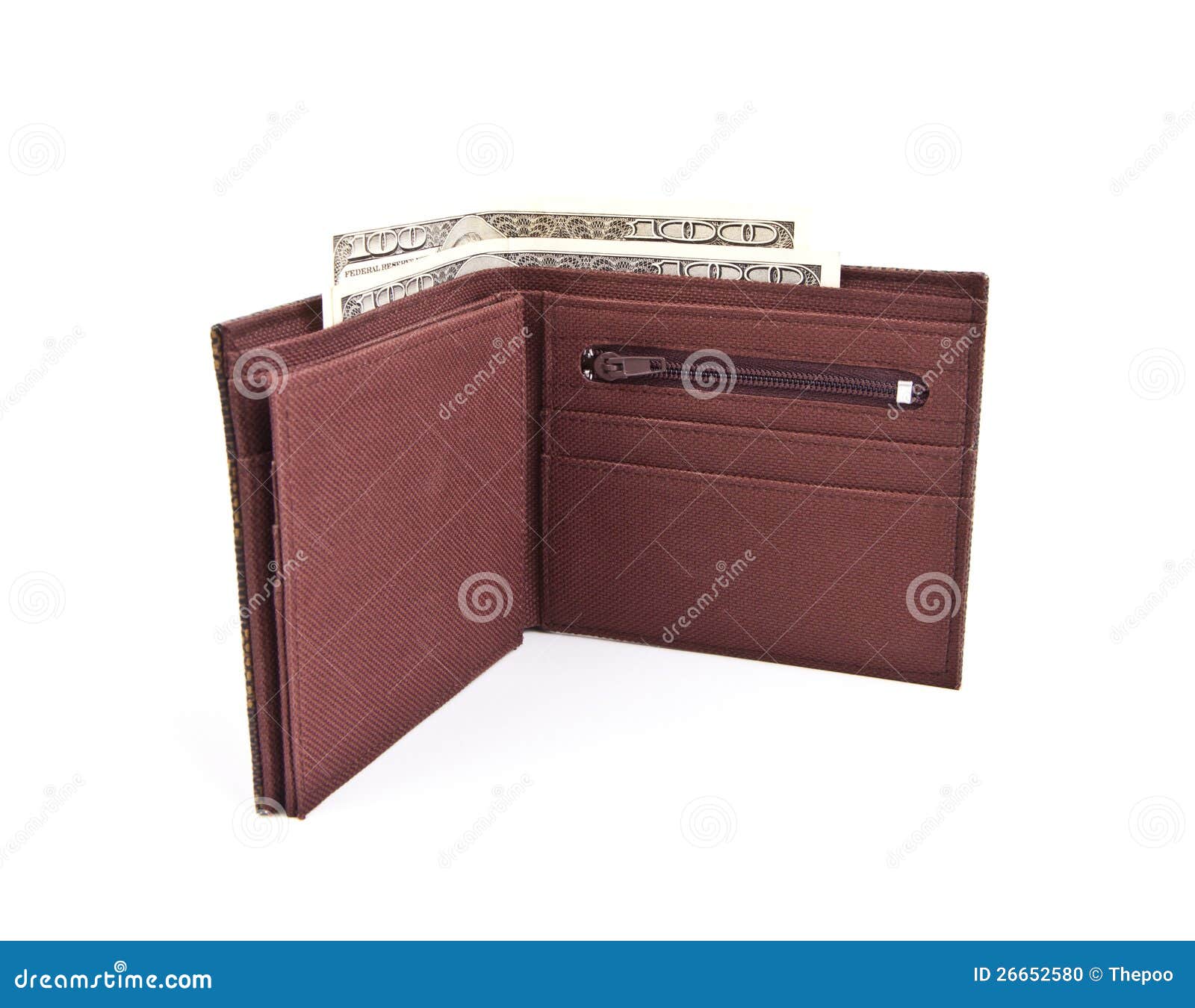 Brown Leather Wallet. stock photo. Image of wallet, objects - 26652580