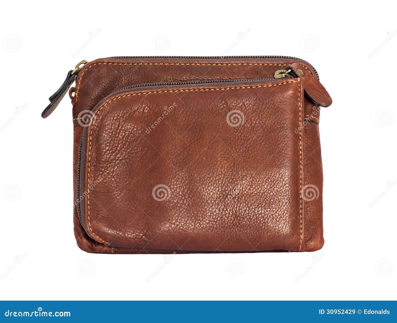 Brown leather wallet stock image. Image of detail, material - 30952429