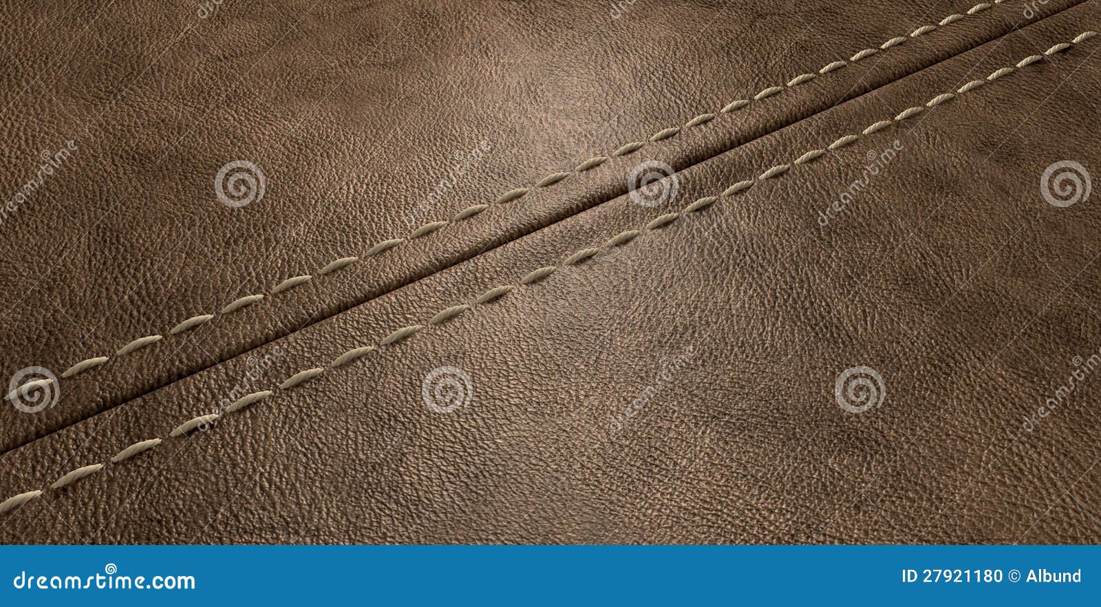 Brown-Leder Genähte Naht Stockfoto - Bild: 27921180