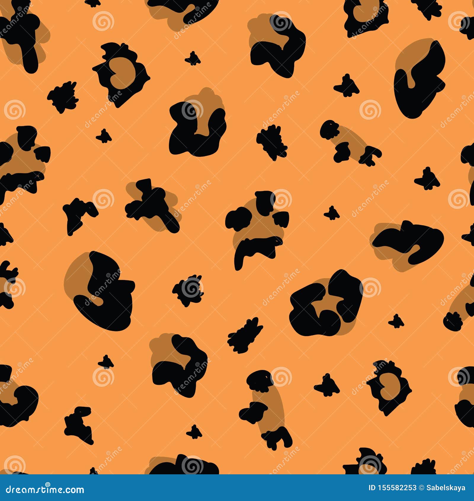 Brown Leopard Print with Spots, Seamless Pattern, Background and ...