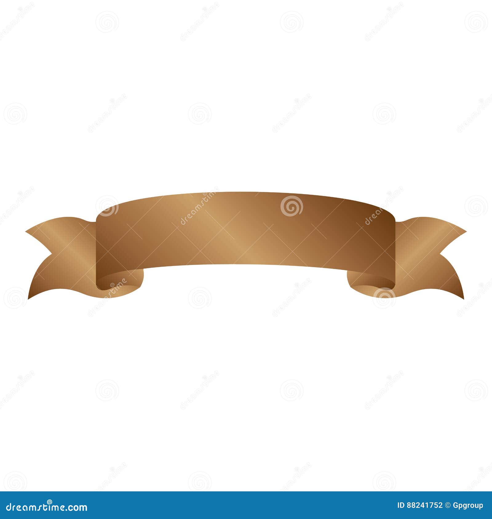 Brown Light Label with Ribbon on Gradient Stock Illustration ...