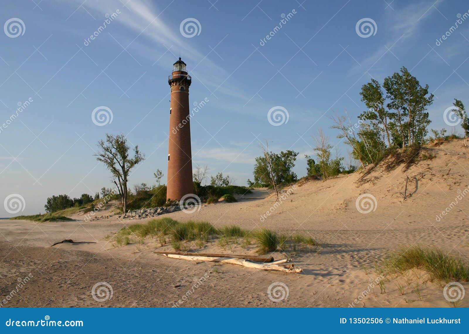 Brown Lighthouse stock photo. Image of architecture, michigan - 13502506