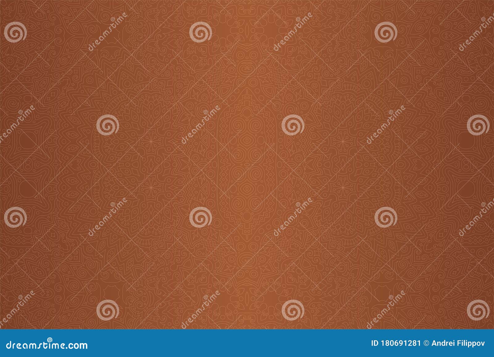 Brown Line Art with Abstract Eastern Pattern Stock Vector ...