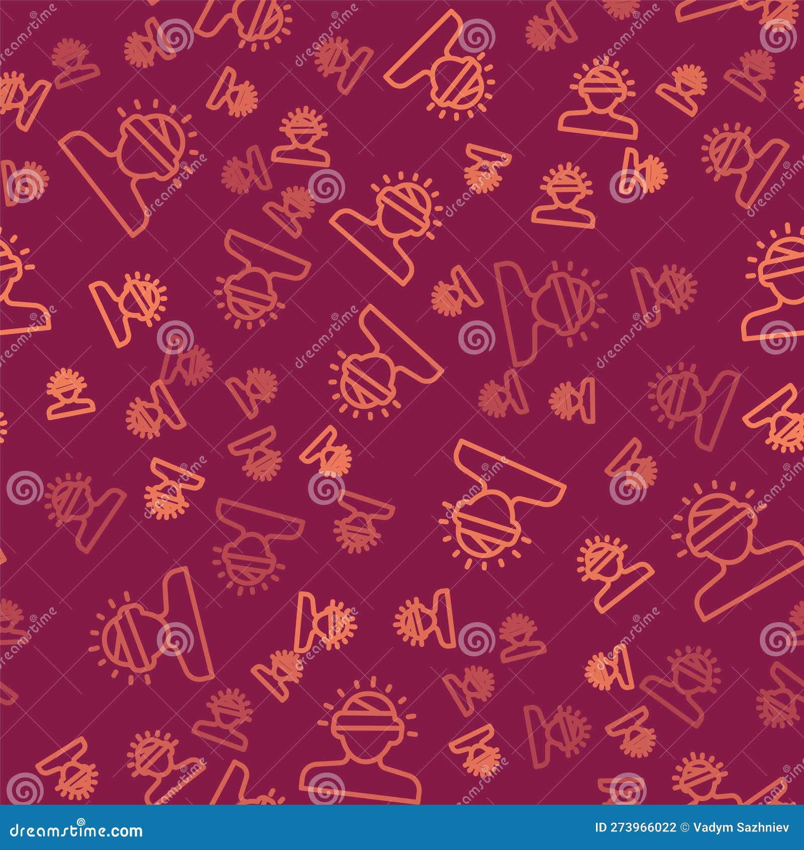 Dizziness Pattern Seamless. Brains Retching Cartoon Background. Brain ...