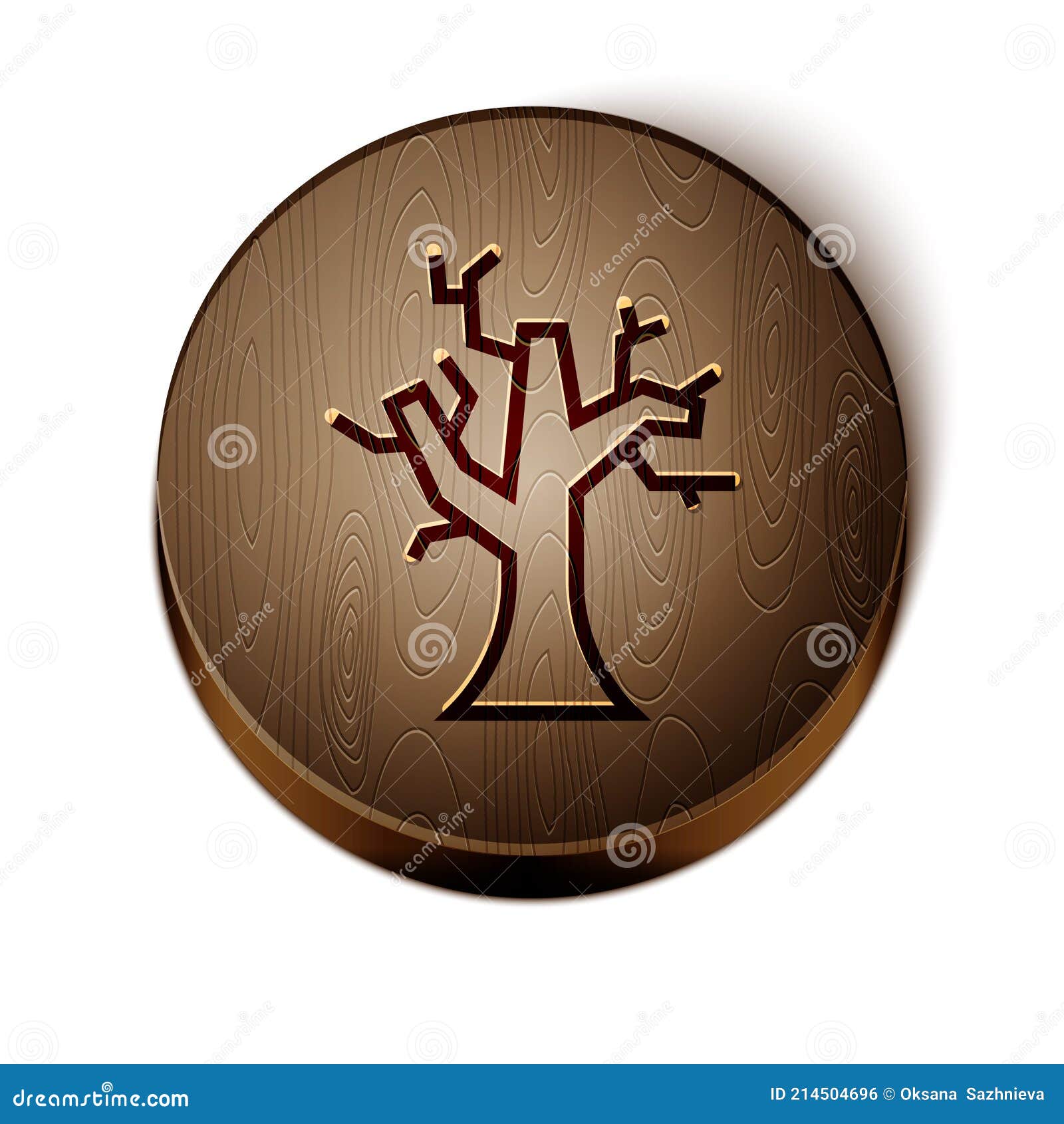 Brown Line Withered Tree Icon Isolated on White Background. Bare Tree ...