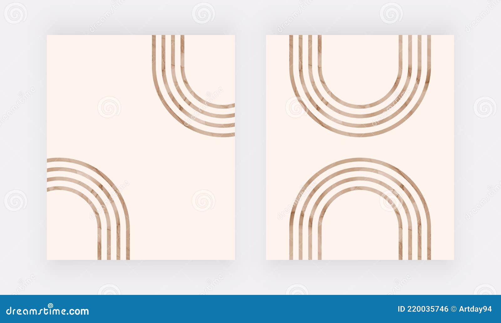 Brown Lines Wall Art Print. Boho Design Posters Stock Vector ...