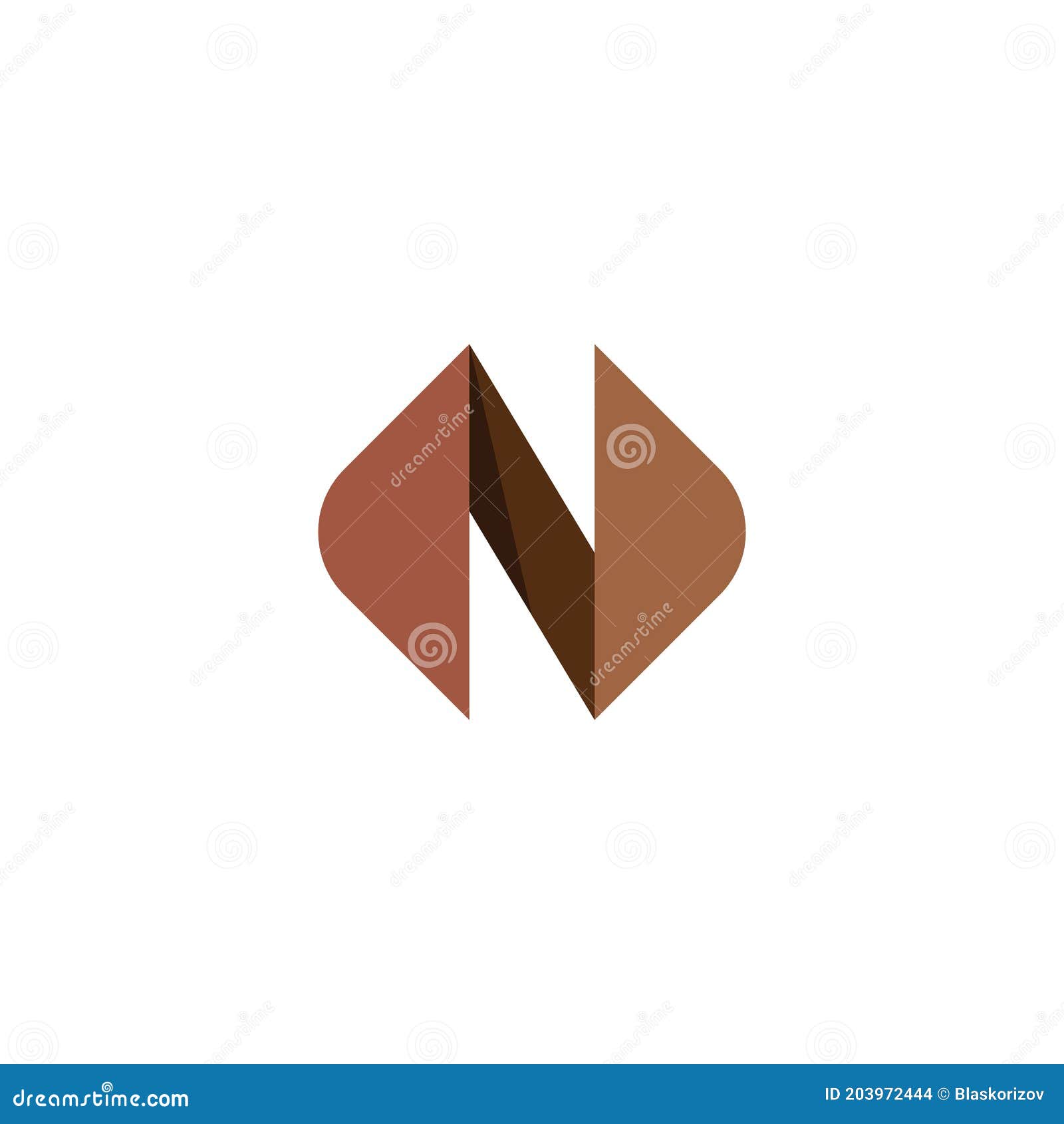 Brown Logo Letter N Symbol Vector Element Stock Vector - Illustration ...