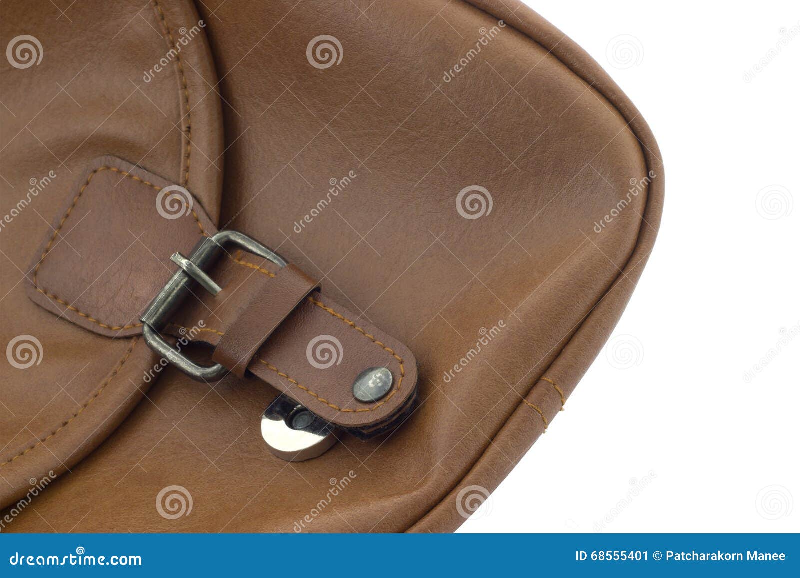 Brown Magnetic Clasp Leather Bag. Stock Image - Image of case, handbag ...