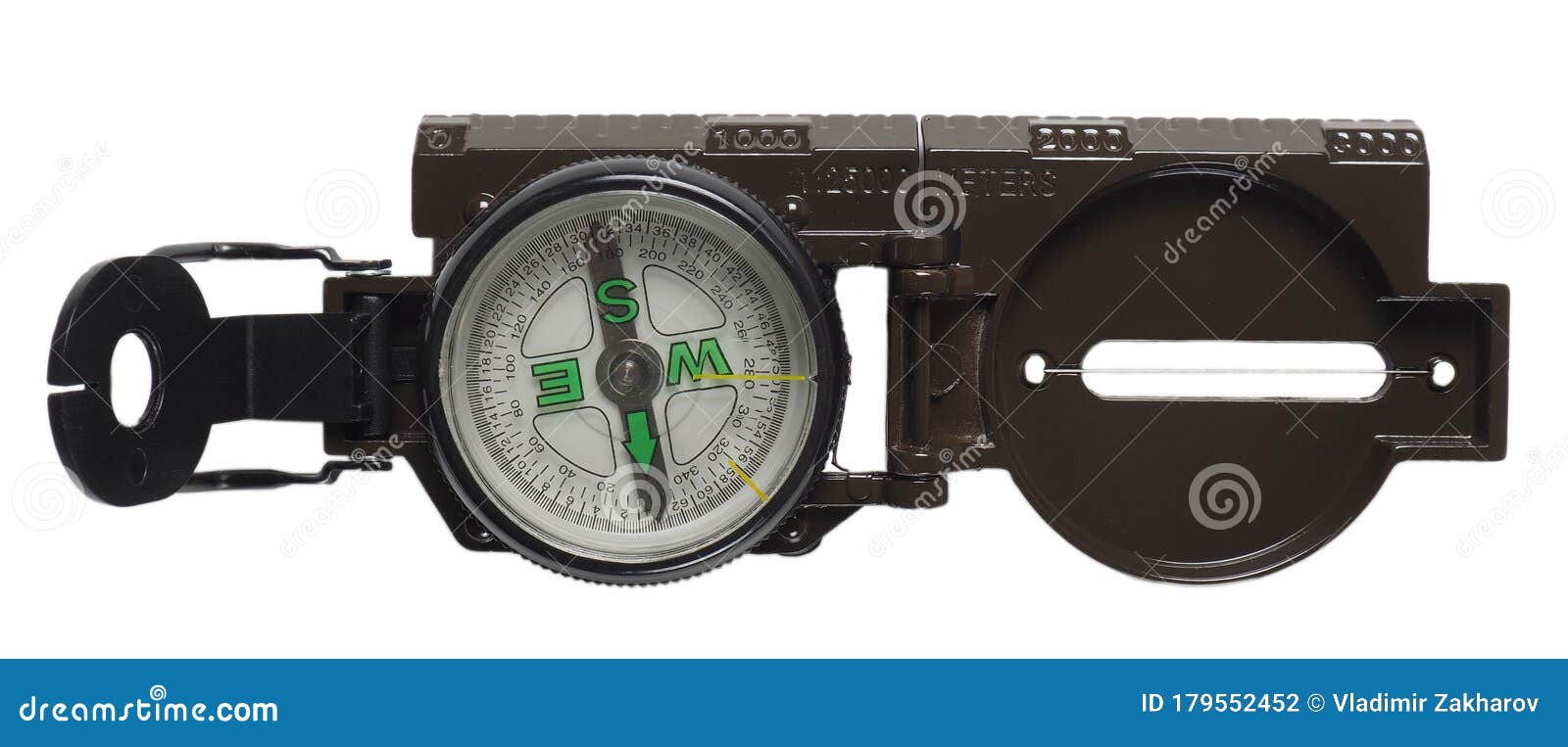 Brown Magnetic Compass on a White Stock Photo - Image of magnetic ...