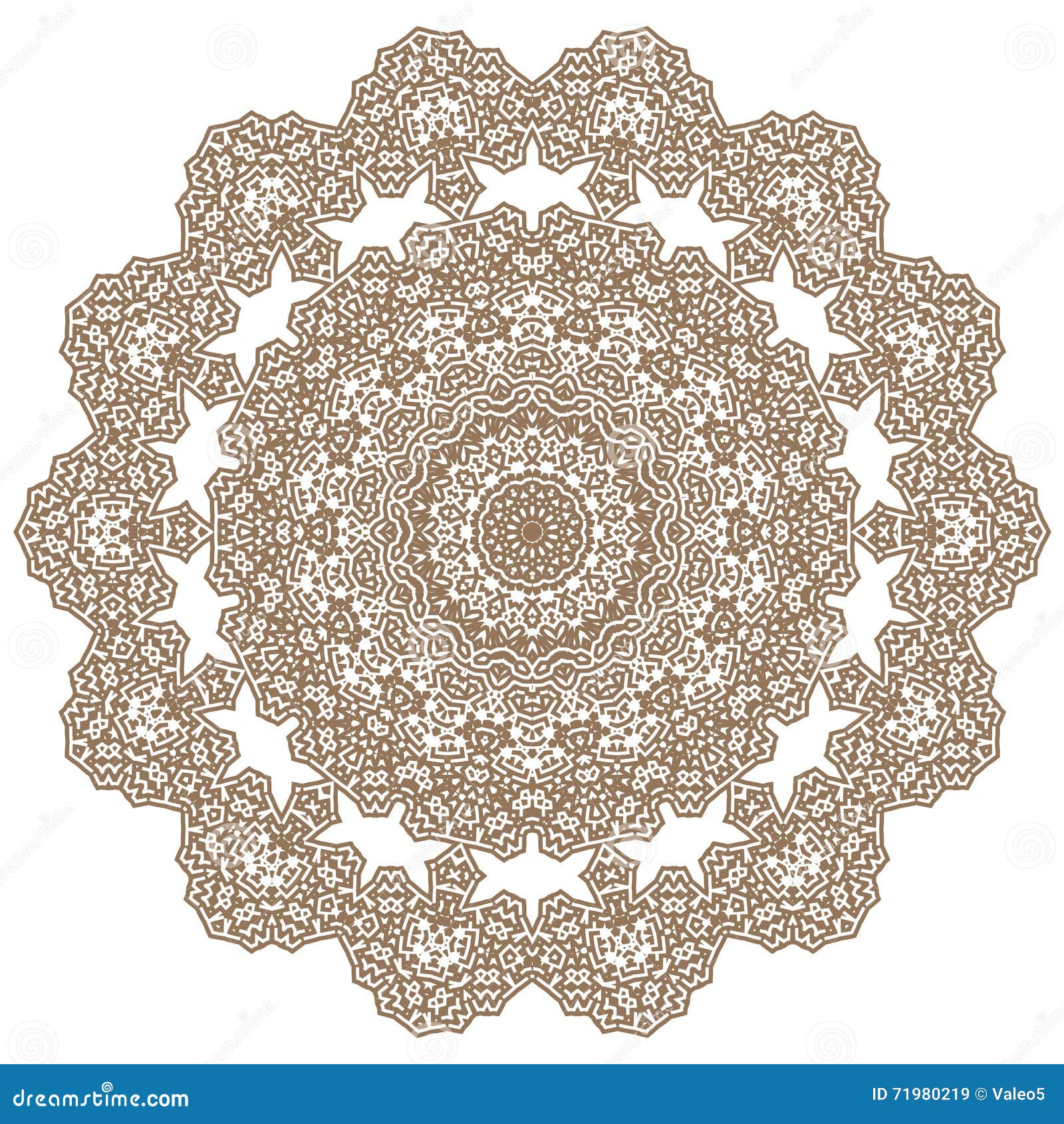 Brown Mandala. Round Ornament Stock Vector - Illustration of game ...