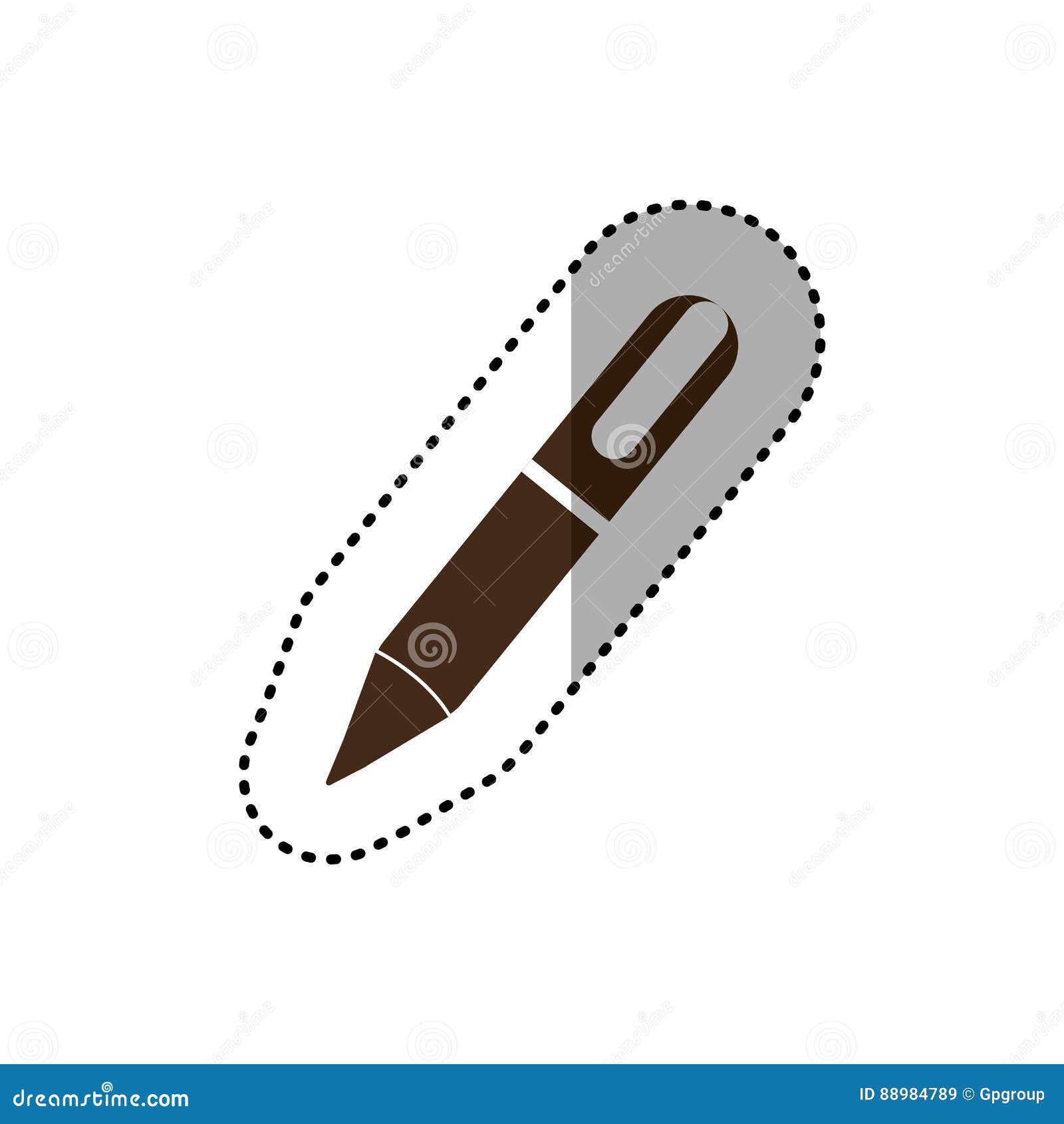 Brown Metal Classic Pen Icon Stock Illustration - Illustration of ...