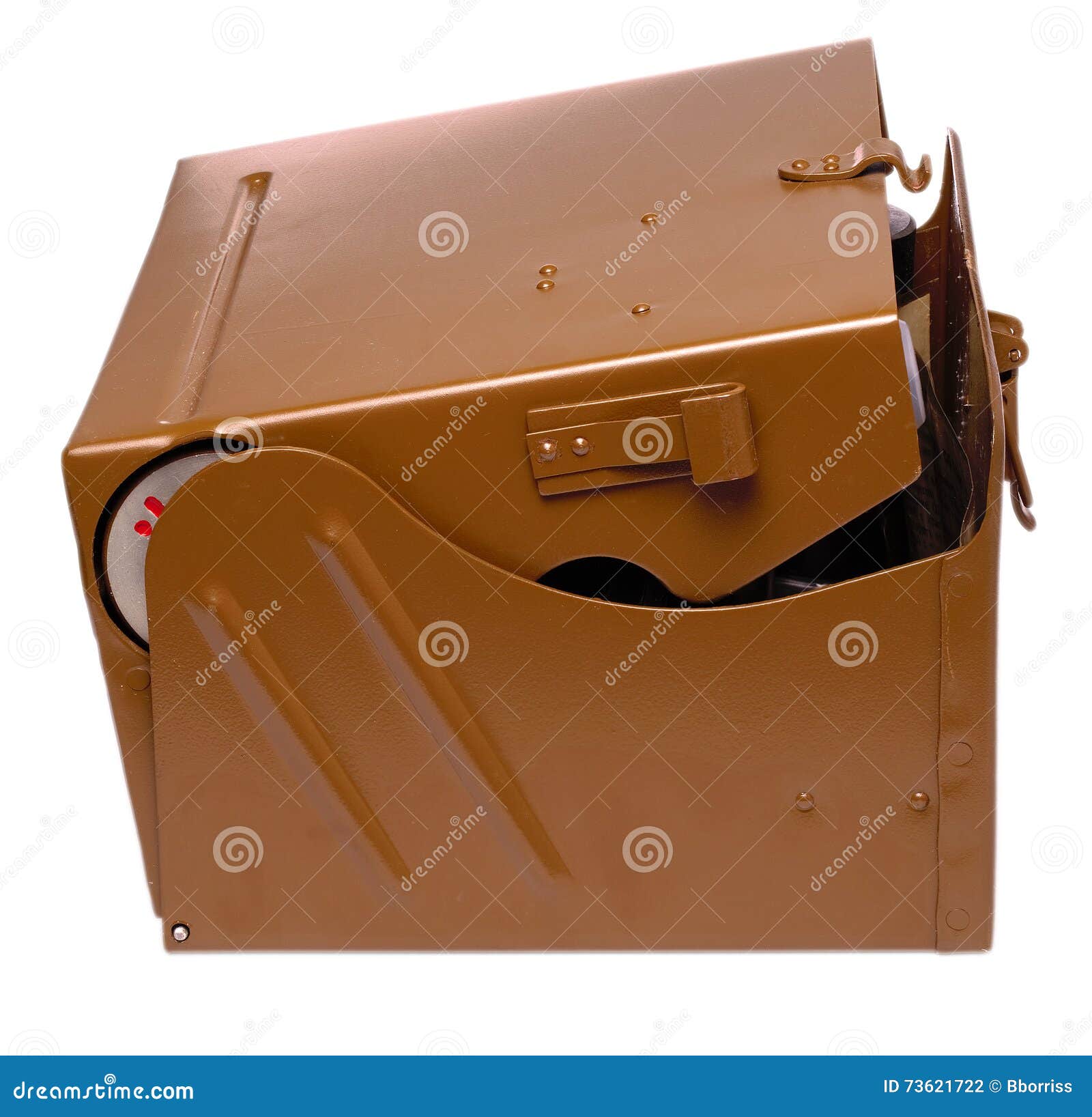 Brown Metal Military Box on the White Stock Photo - Image of cartridge ...