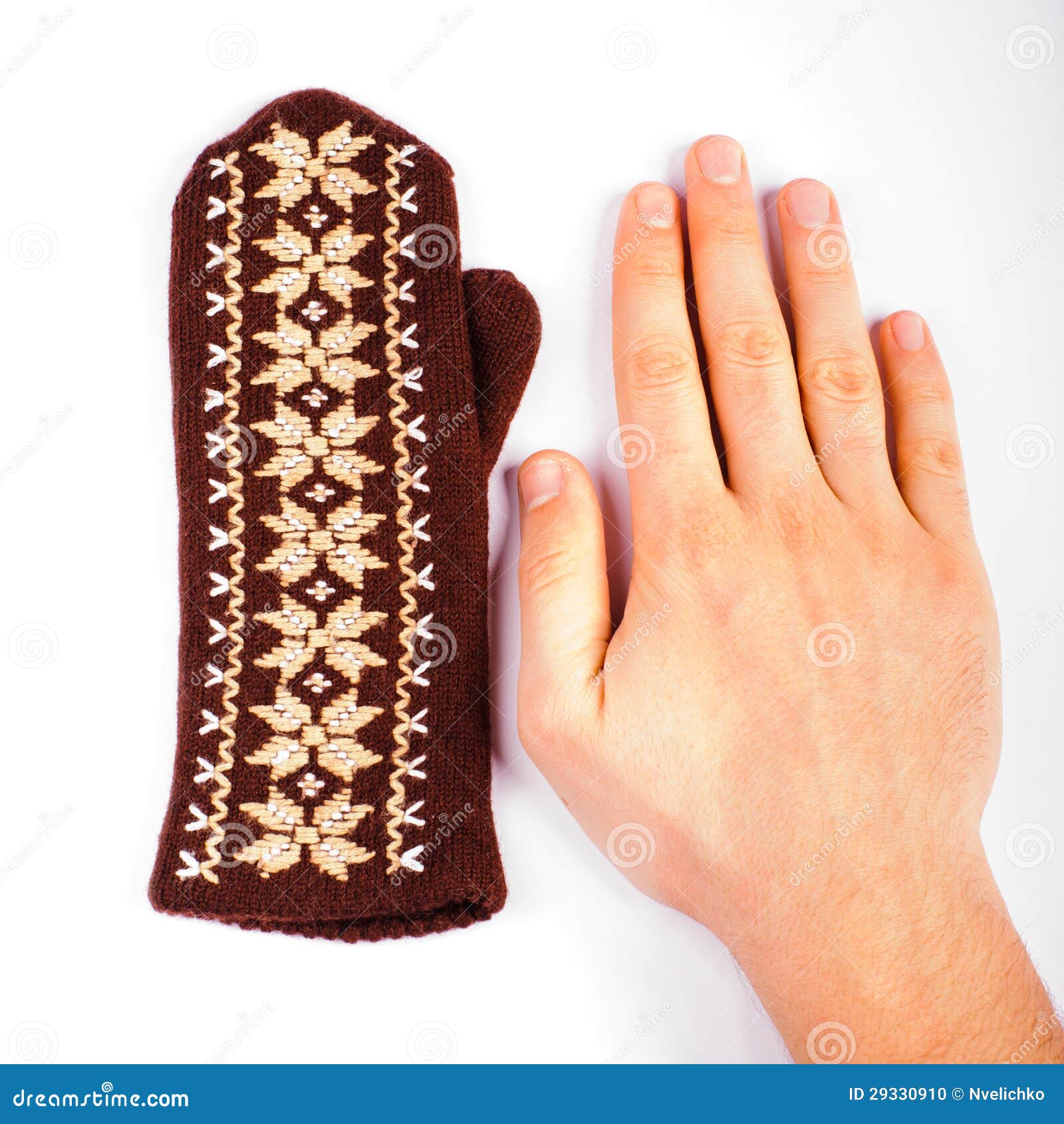 Brown mitten an hand stock photo. Image of isolated, group - 29330910