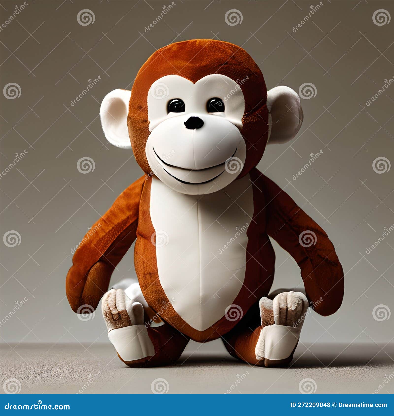 Brown Monkey, Cute Plush Toy, Mascot Ai Generated, Generative AI, CGI ...