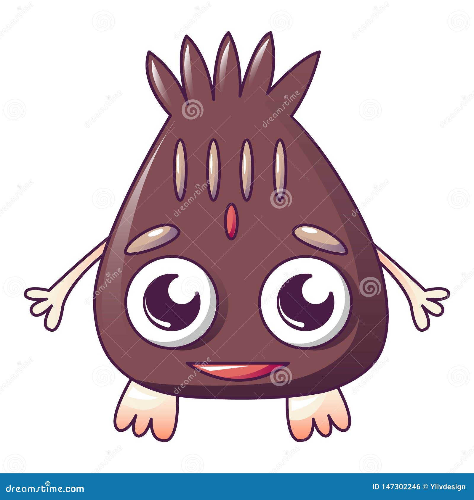 Brown Monster Icon, Cartoon Style Stock Vector - Illustration of feces ...