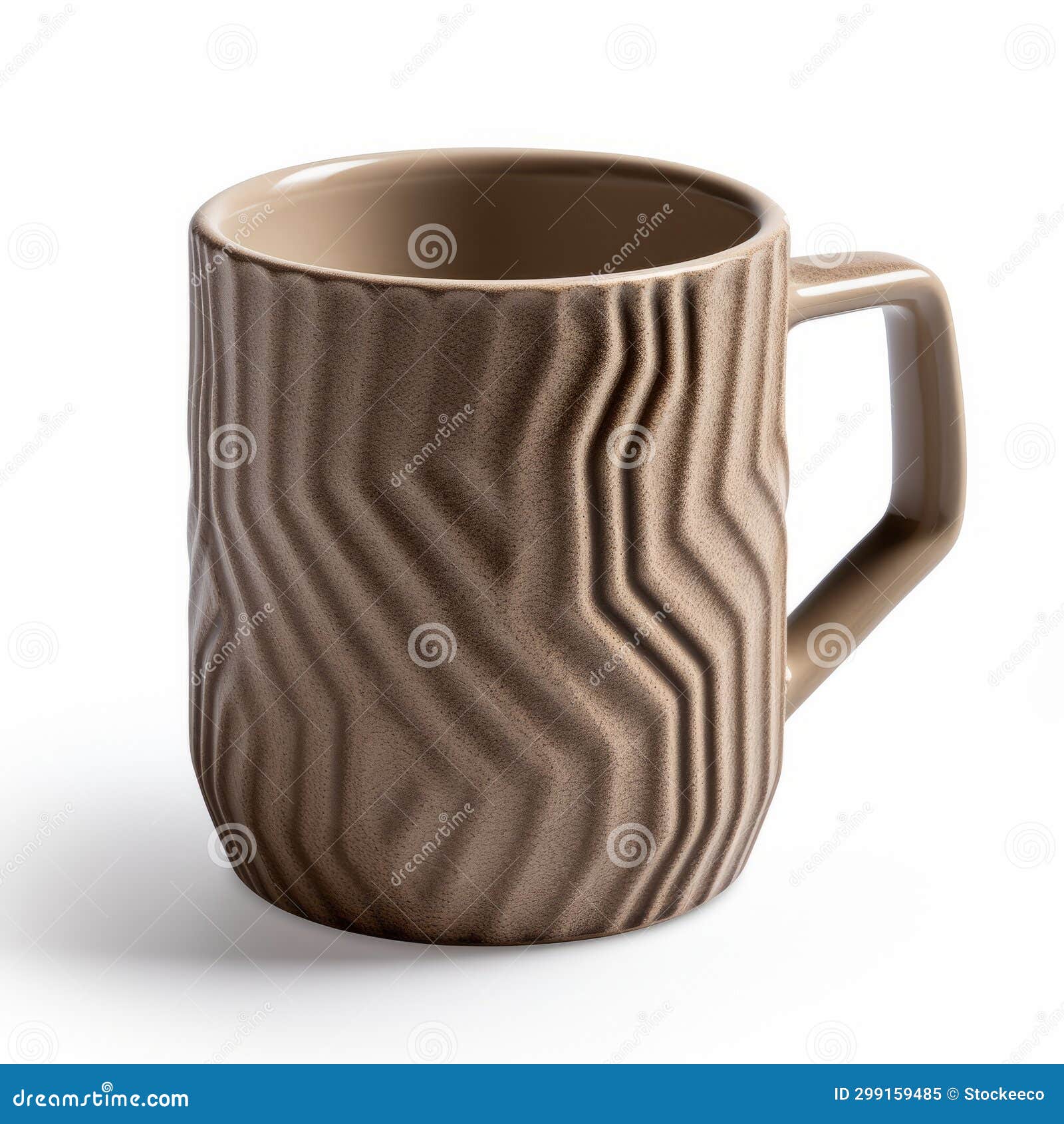 Brown Mug with Wavy Pattern - Zbrush Style Plastic Mug Stock ...