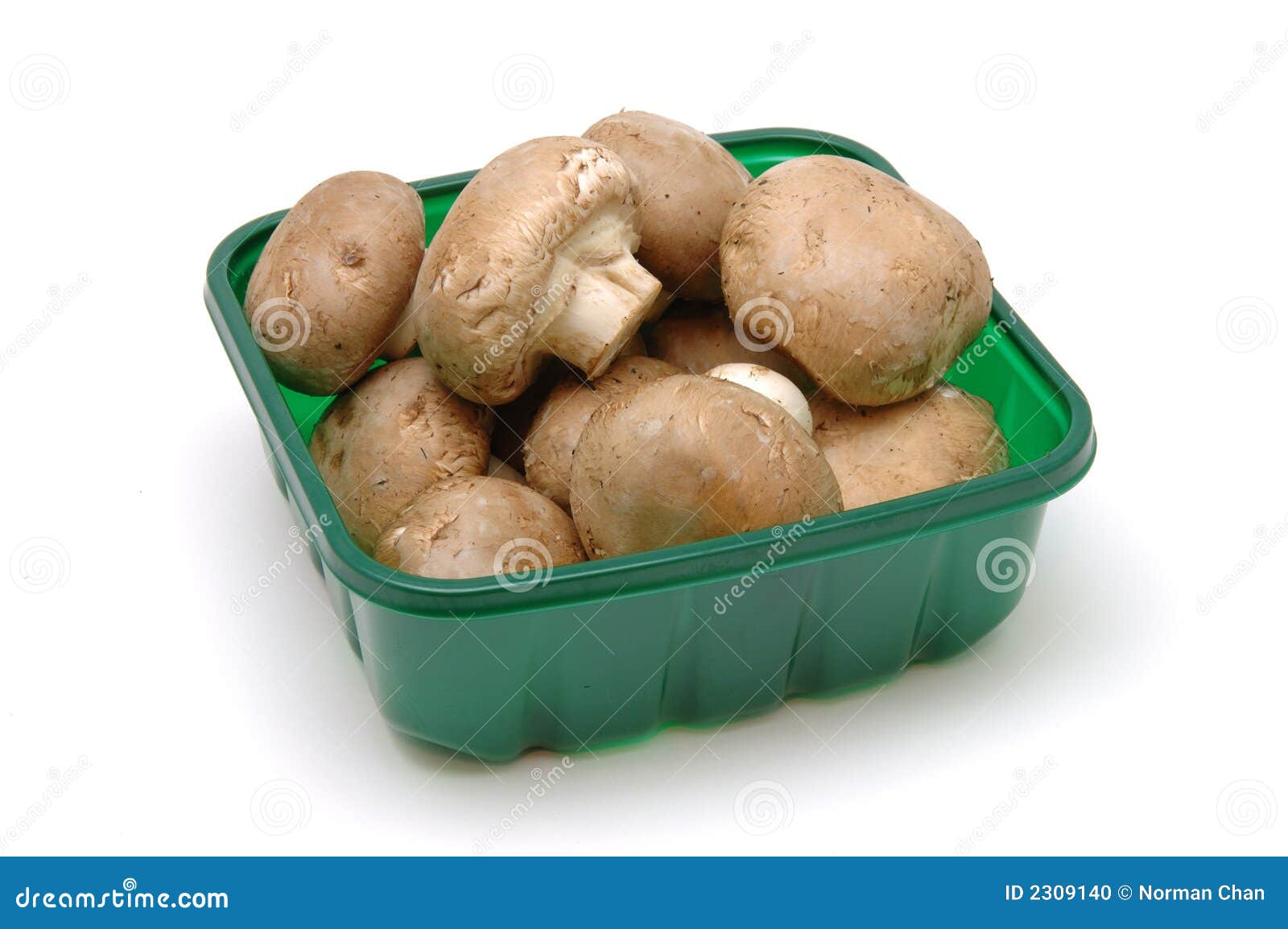 Brown Mushrooms In Box Stock Photo - Image: 2309140