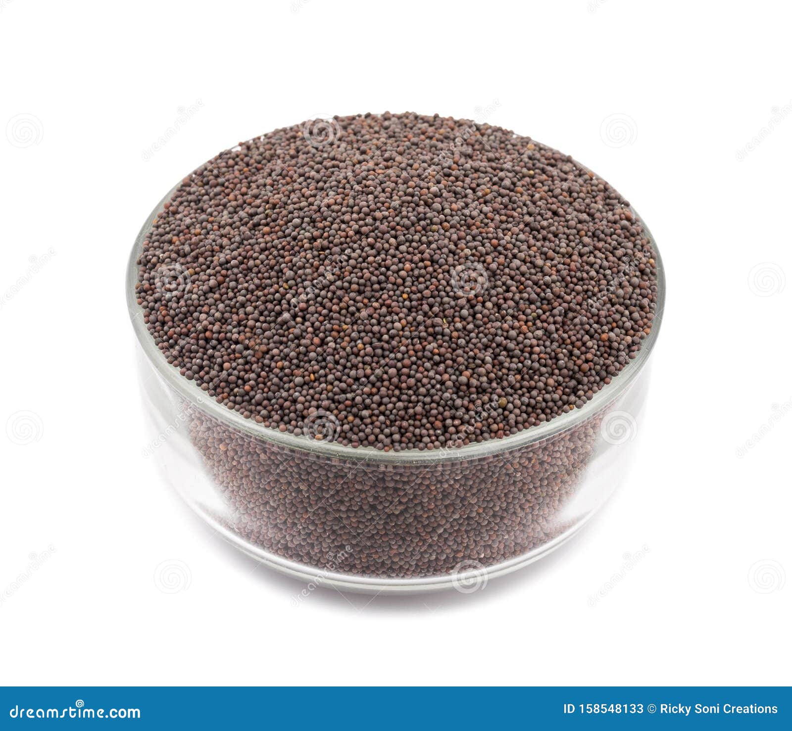 Brown Mustard Seeds Also Know As Rai Spice on White Background Stock ...