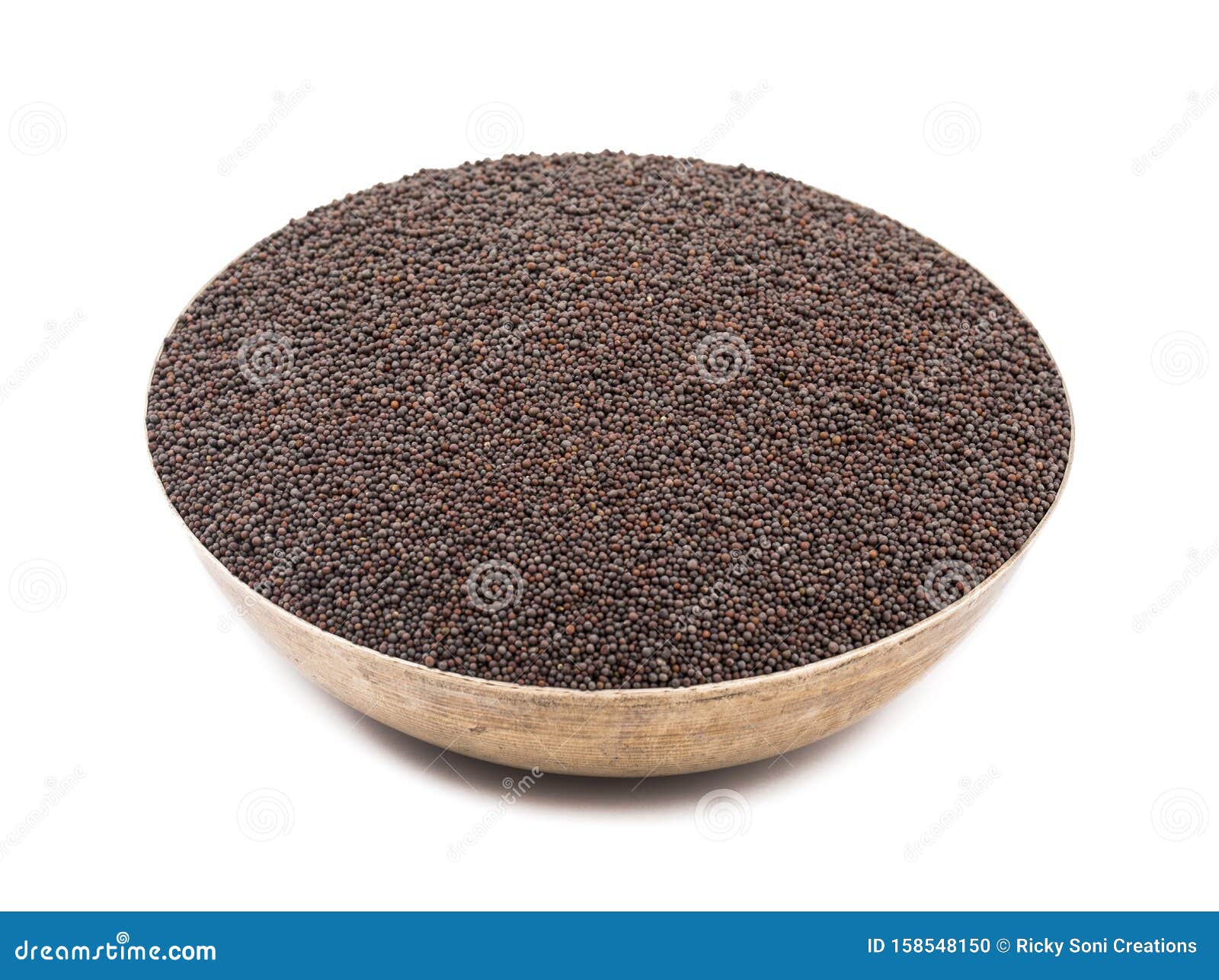 Brown Mustard Seeds Also Know As Rai Spice on White Background Stock ...