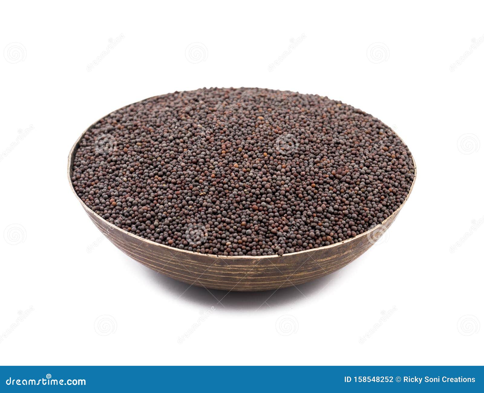 Brown Mustard Seeds Also Know As Rai Spice on White Background Stock ...