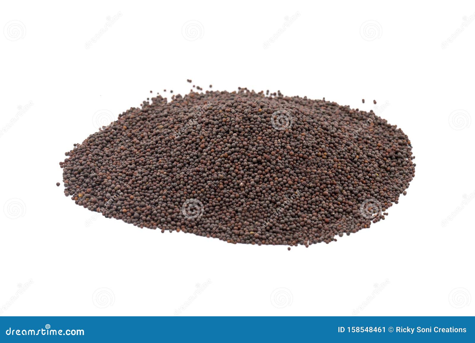 Brown Mustard Seeds Also Know As Rai Spice on White Background Stock ...