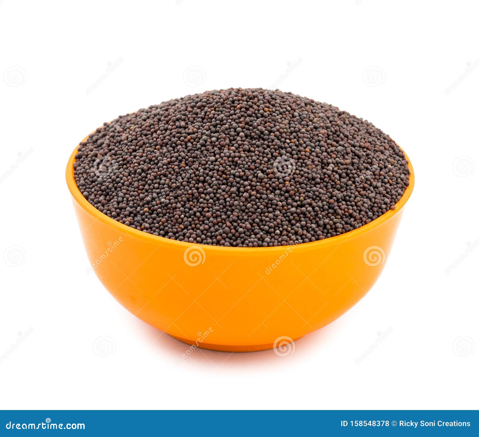Brown Mustard Seeds Also Know As Rai Spice on White Background Stock ...