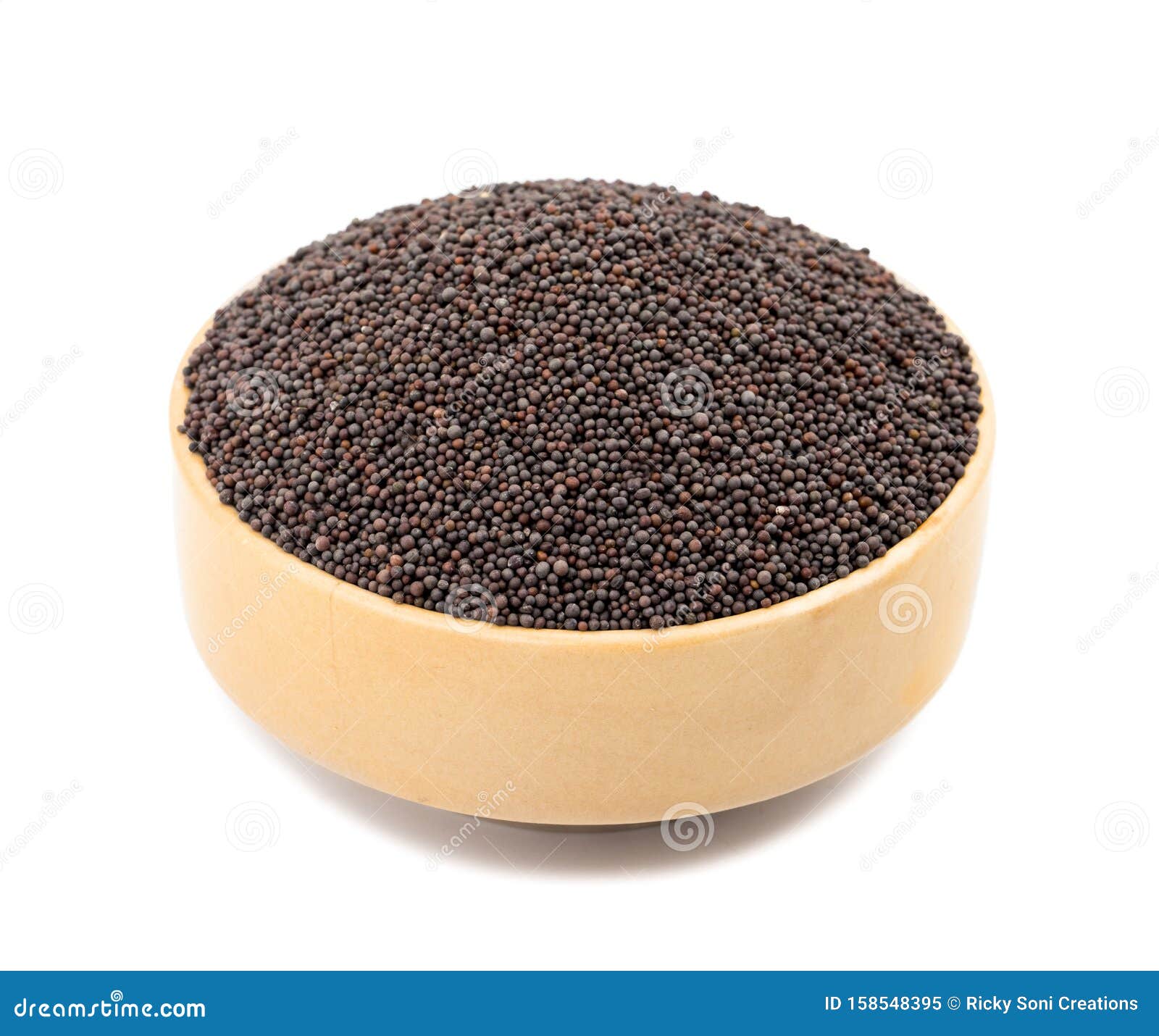 Brown Mustard Seeds Also Know As Rai Spice on White Background Stock ...