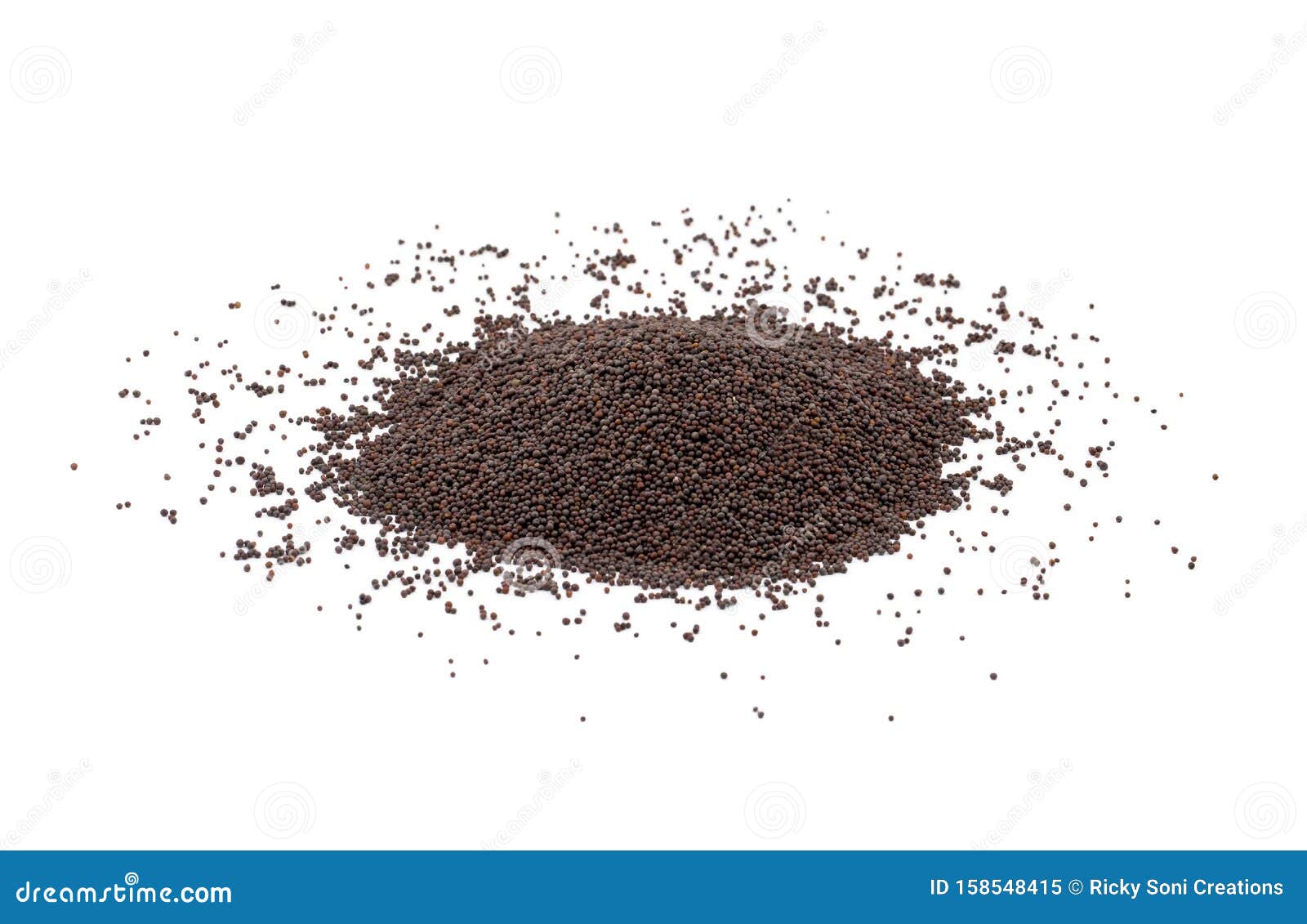 Brown Mustard Seeds Also Know As Rai Spice on White Background Stock ...