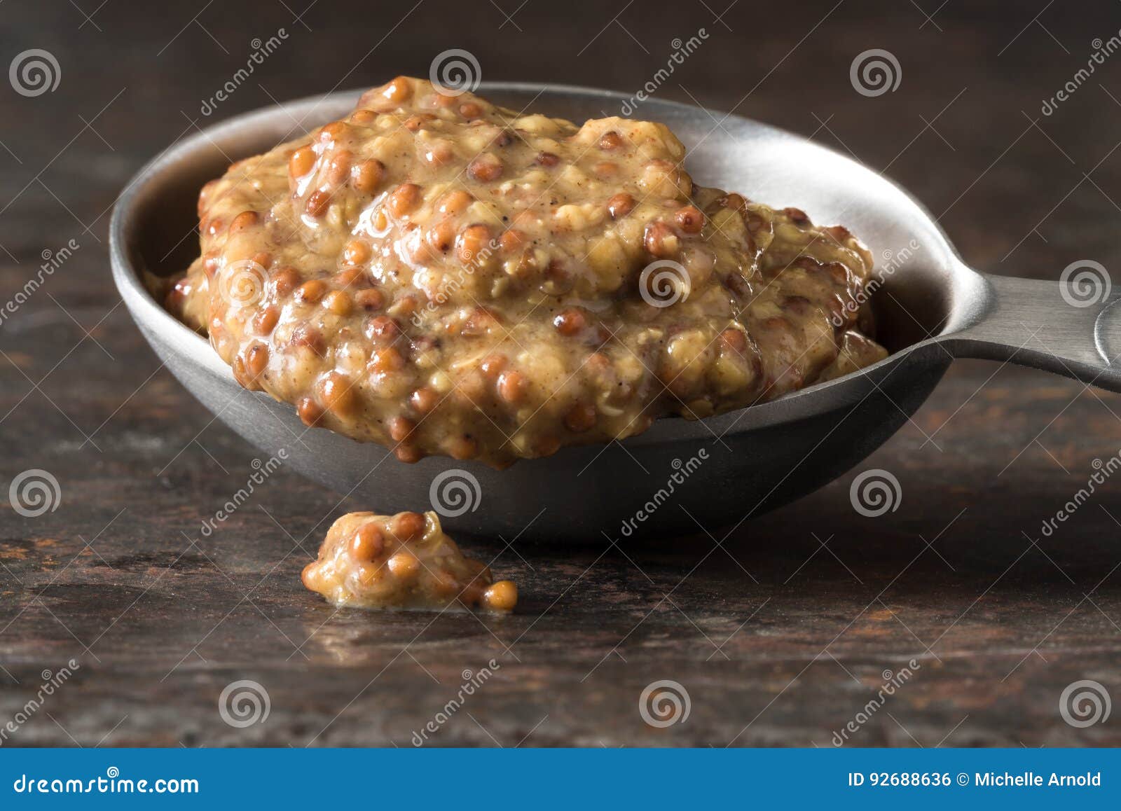 Brown Mustard Spilled from a Teaspoon Stock Photo - Image of measuring ...