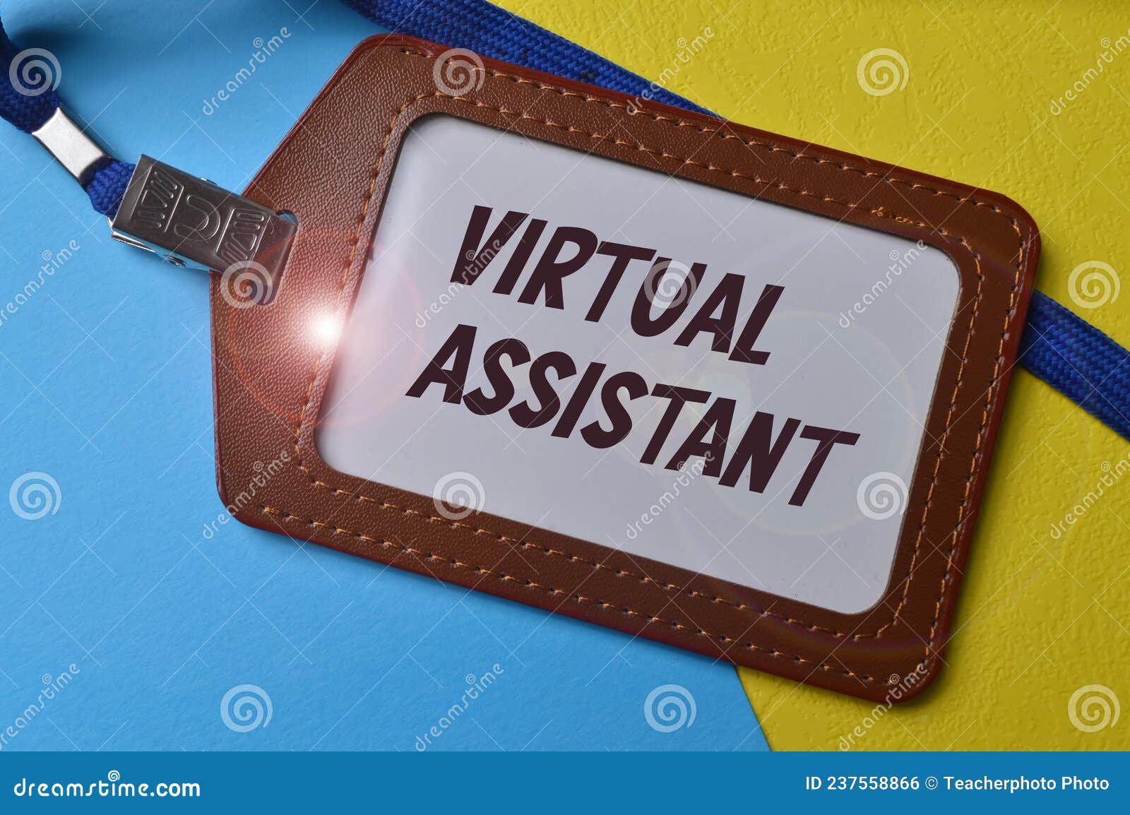 Brown Name Tag Written with Text VIRTUAL ASSISTANT Stock Photo - Image ...