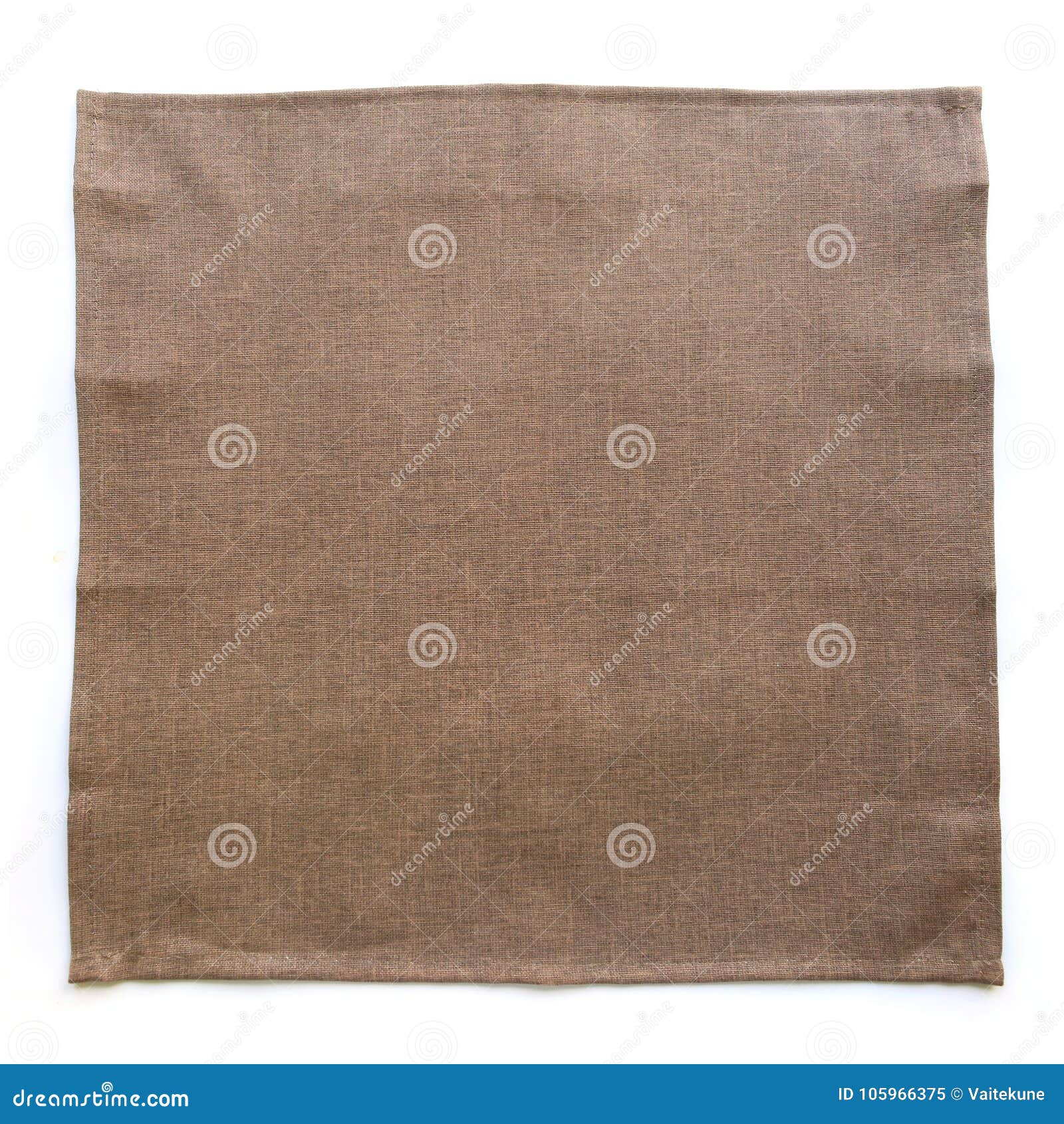 Brown Napkin Isolated on White Background. Stock Image - Image of white ...