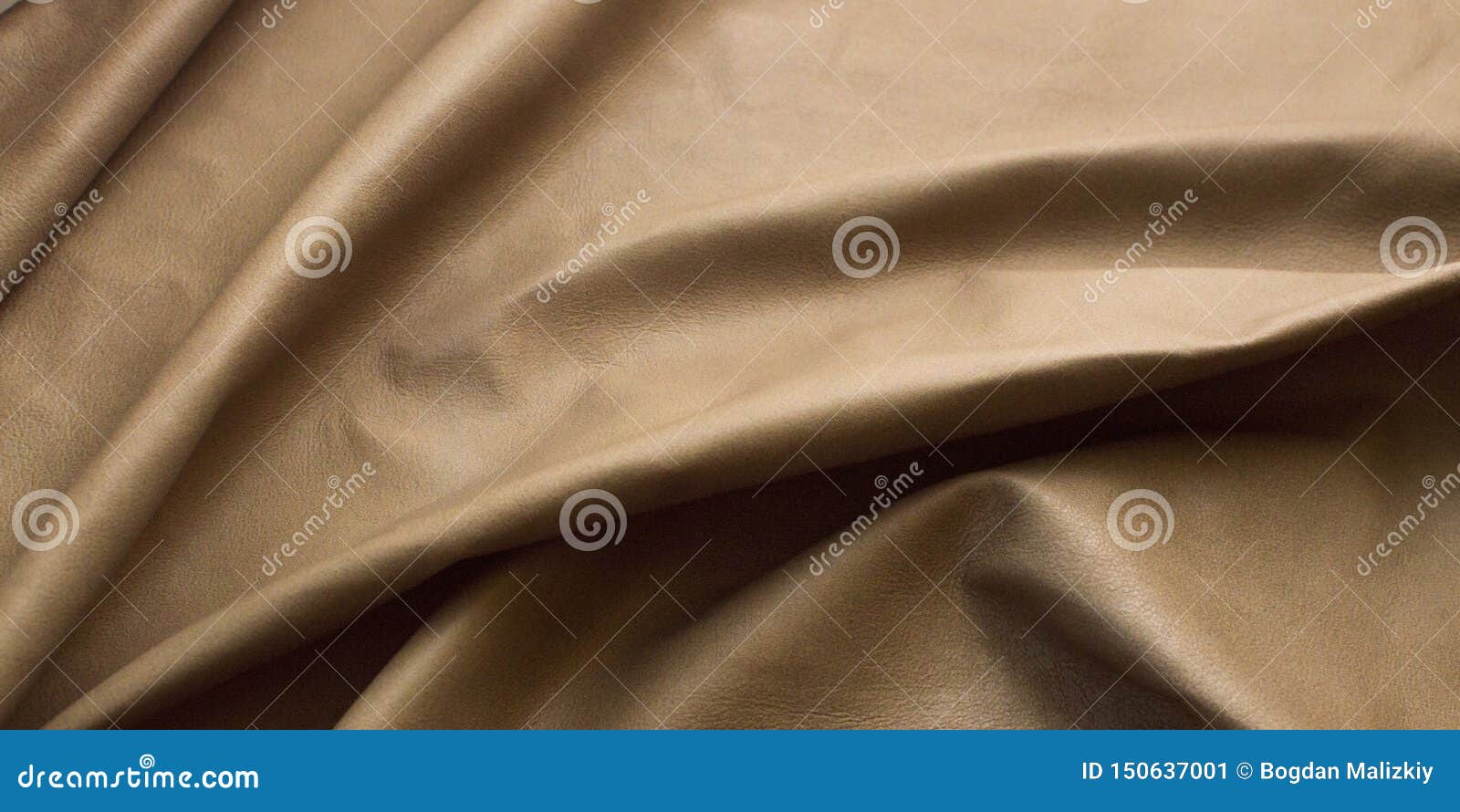 Brown Natural Leather Background, Rumpled, Light Fabric Royalty-Free ...