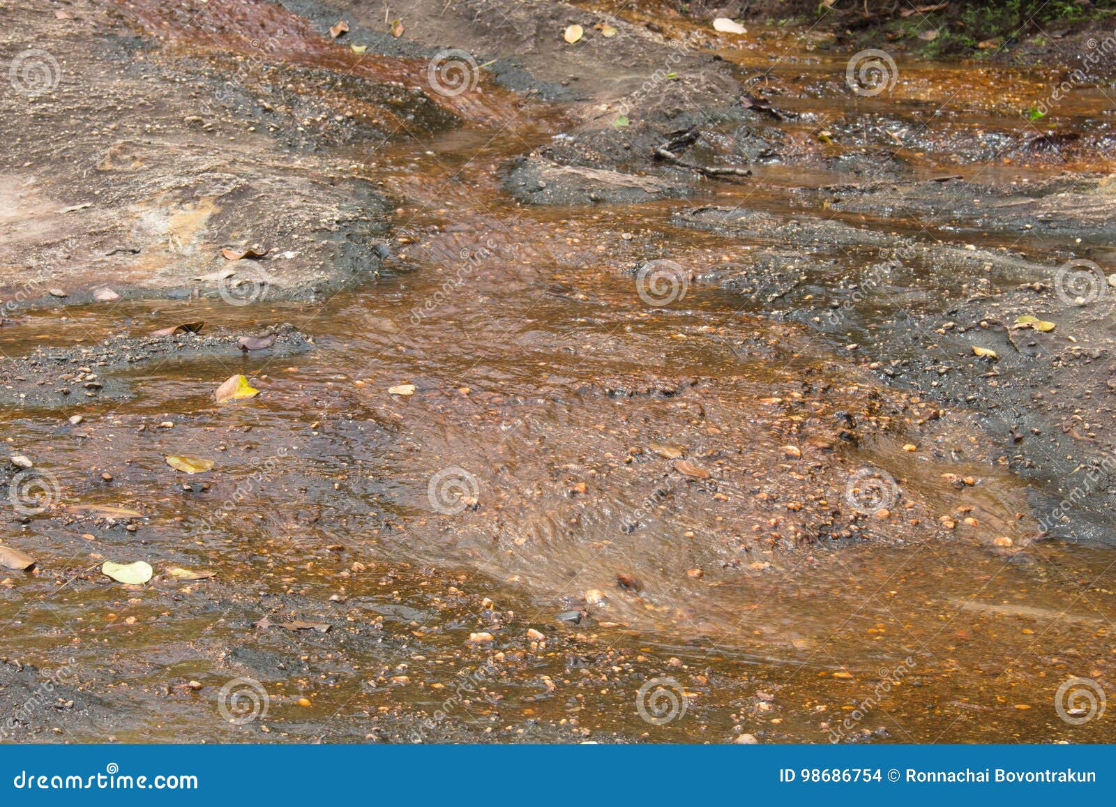 Brown Natural Wet Rocks in River Water Background Stock Photo - Image ...
