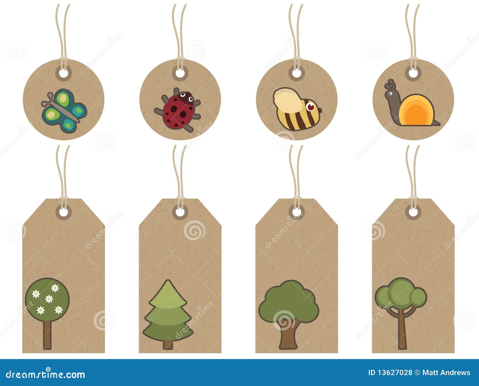 Brown nature tags stock vector. Illustration of insect - 13627028