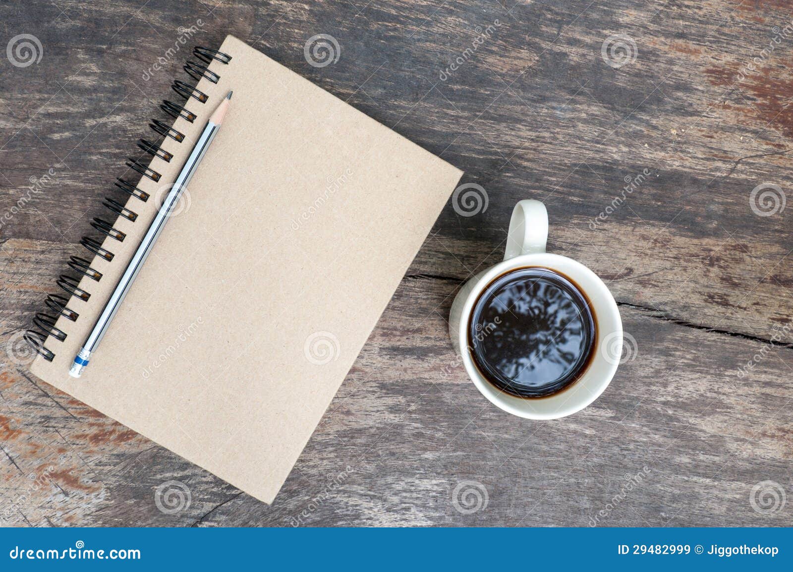 Brown Note Book with Coffee Cup Stock Image - Image of data, draw: 29482999